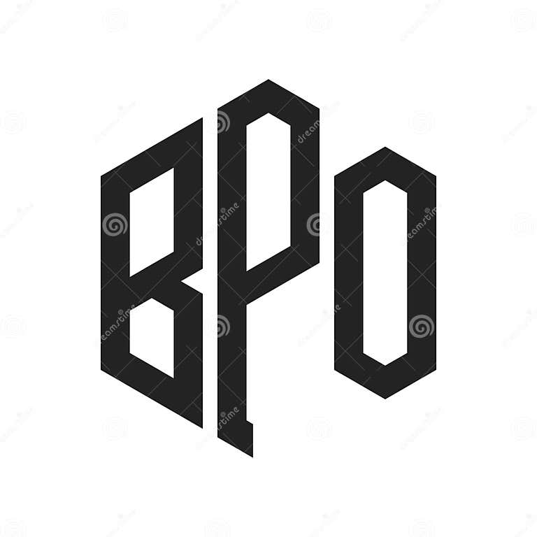 BPO Logo Design. Initial Letter BPO Monogram Logo Using Hexagon Shape ...