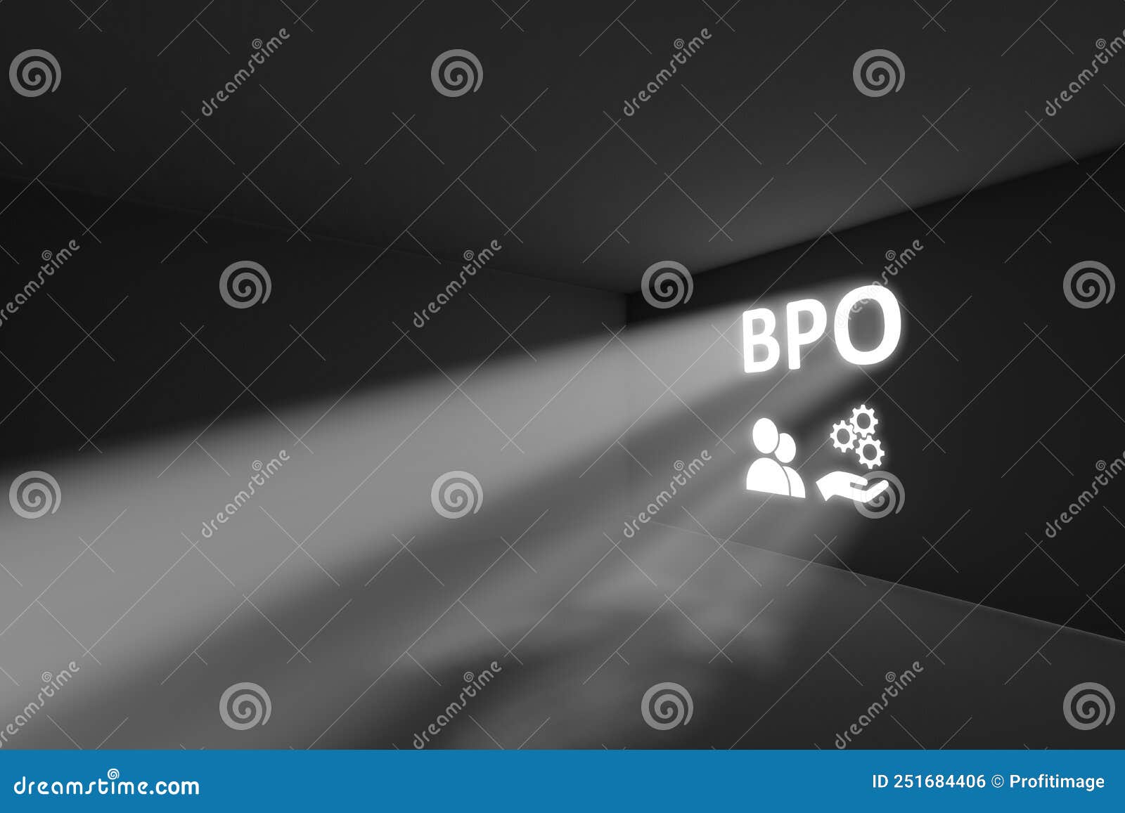 BPO Rays Volume Light Concept 3d Stock Photo - Image of processes ...