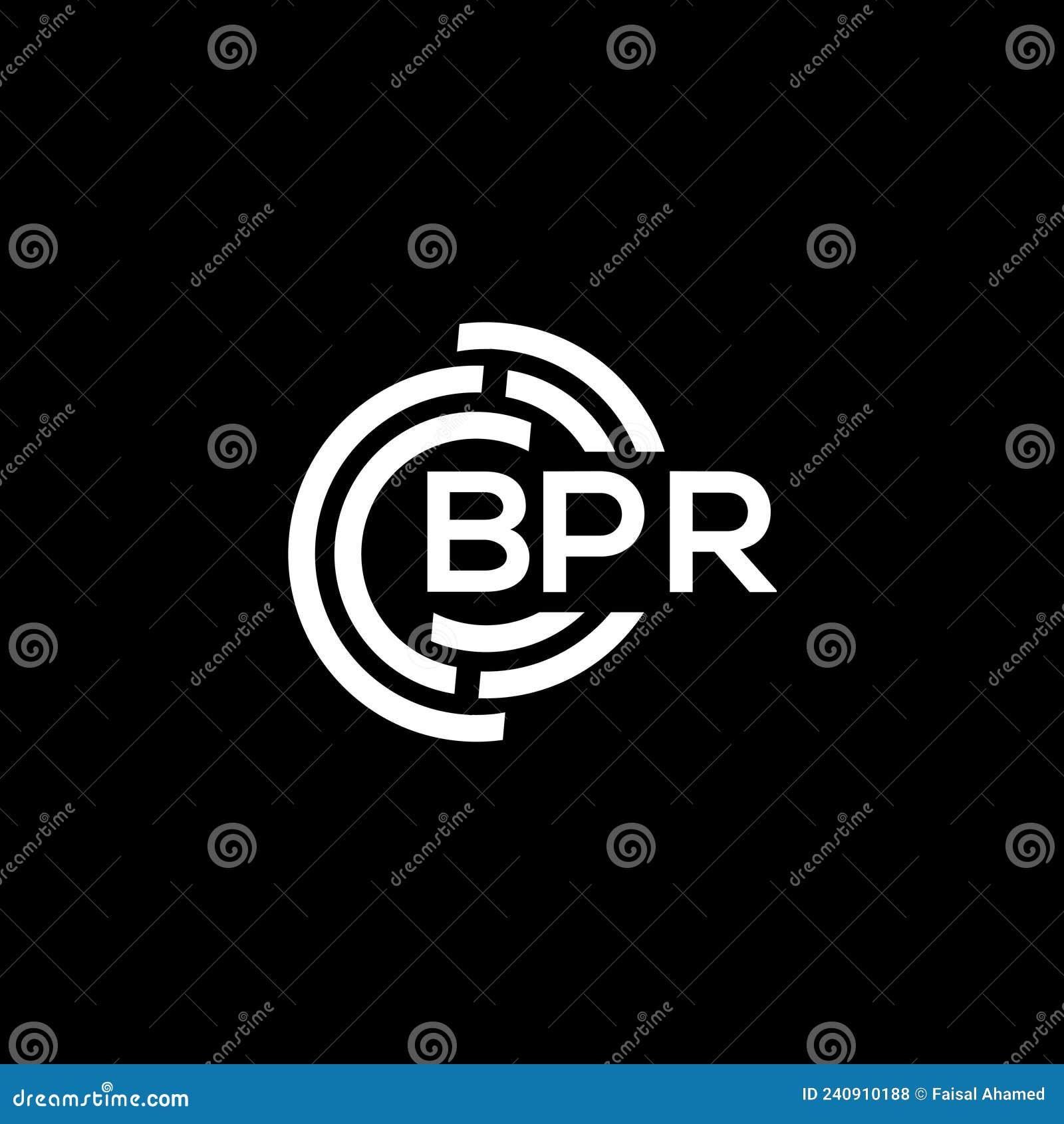 BPR Letter Logo Design On Black Background. BPR Creative Initials ...