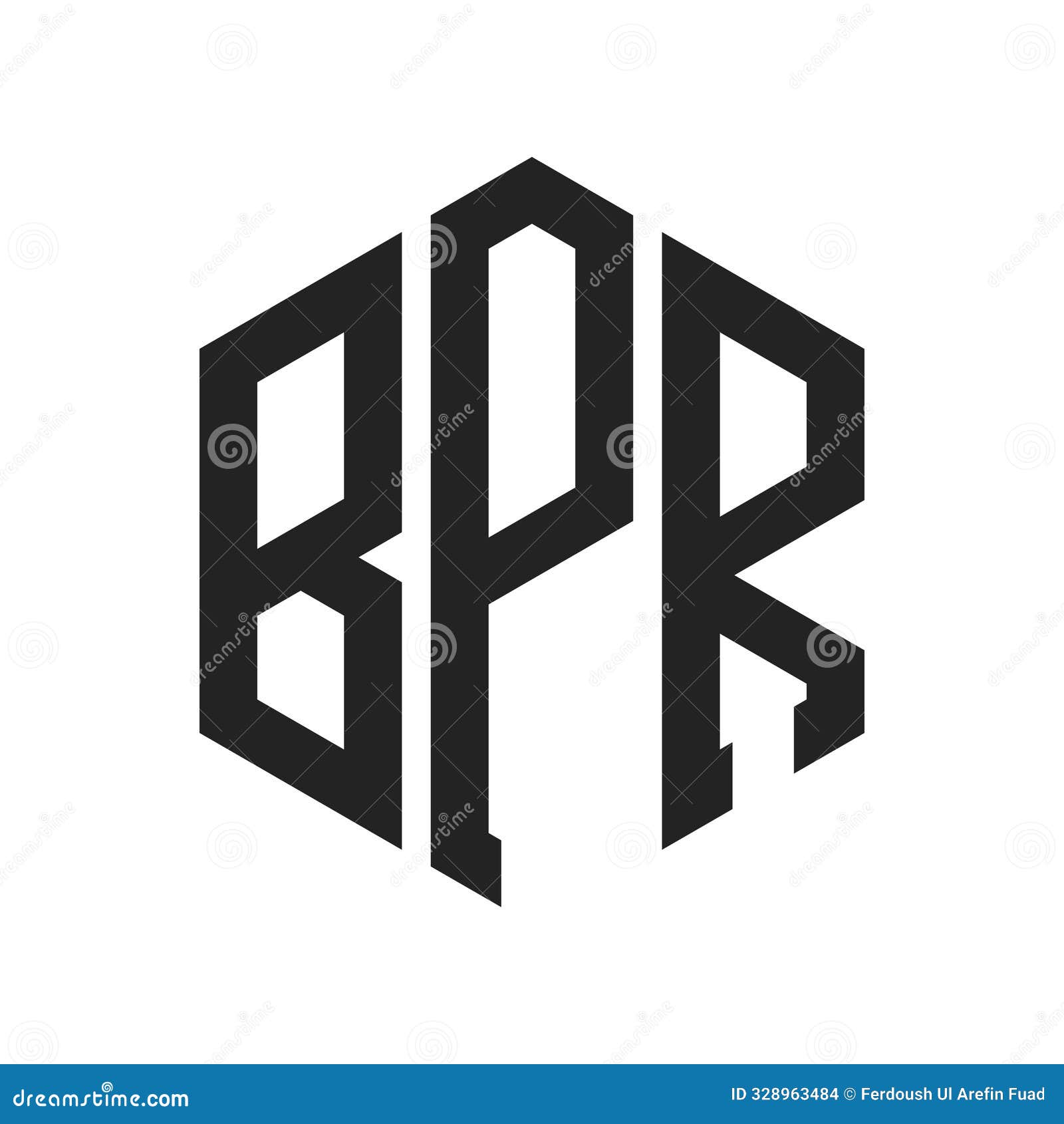 BPR Logo Design. Initial Letter BPR Monogram Logo Using Hexagon Shape ...
