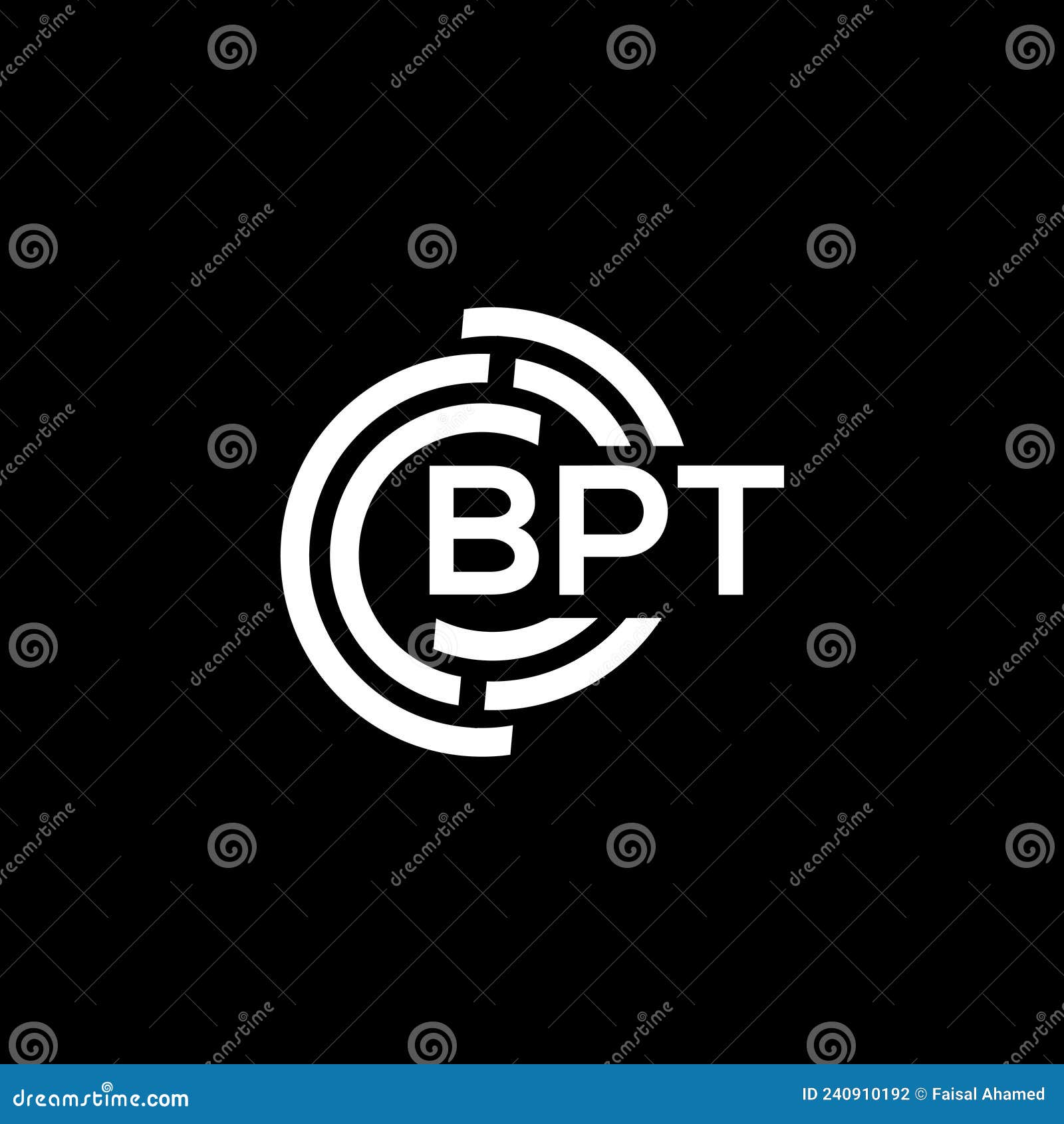 BPT Letter Logo Design on Black Background. BPT Creative Initials ...