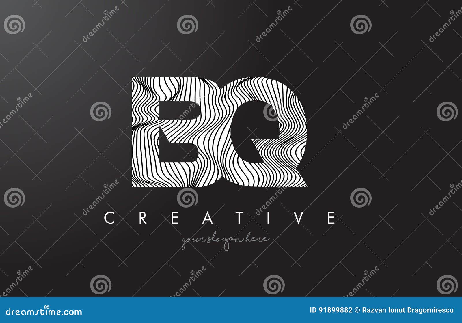 BQ B Q Letter Logo with Zebra Lines Texture Design Vector. Stock Vector ...
