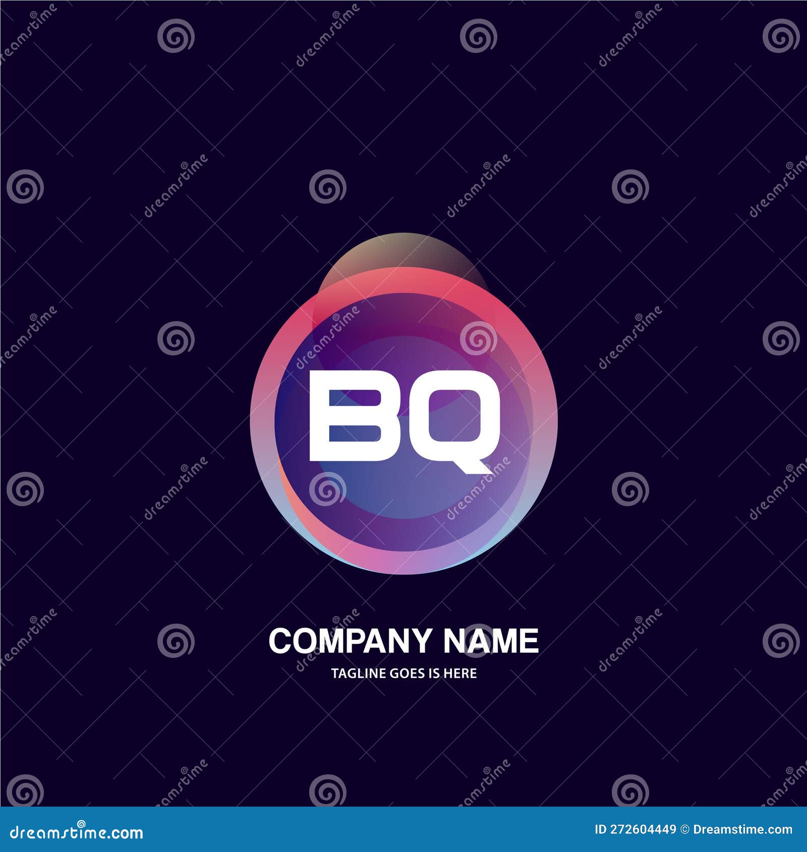 BQ Initial Logo with Colorful Circle Template Vector Stock Vector ...