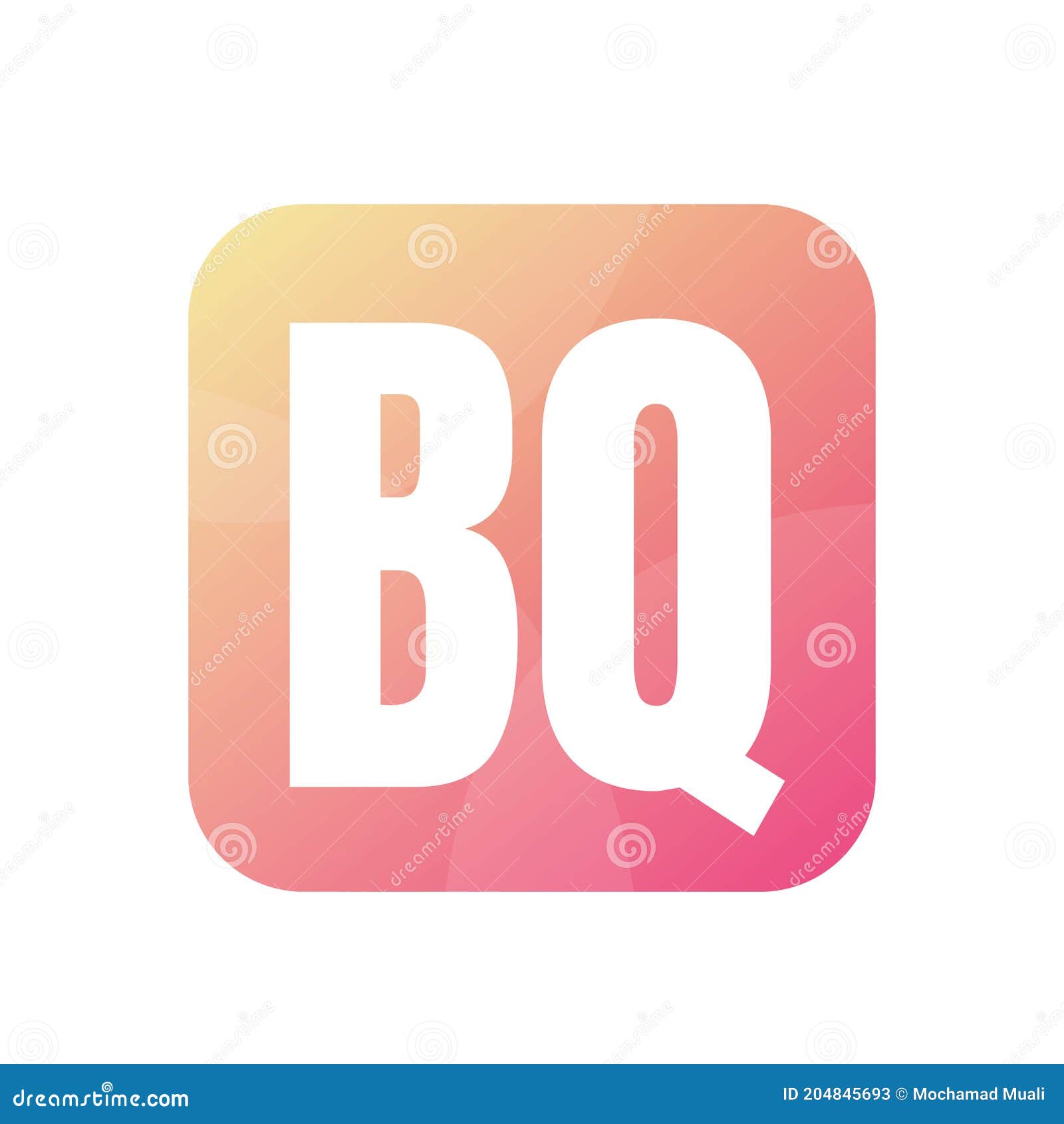 BQ Letter Logo Design with Simple Style Stock Illustration ...