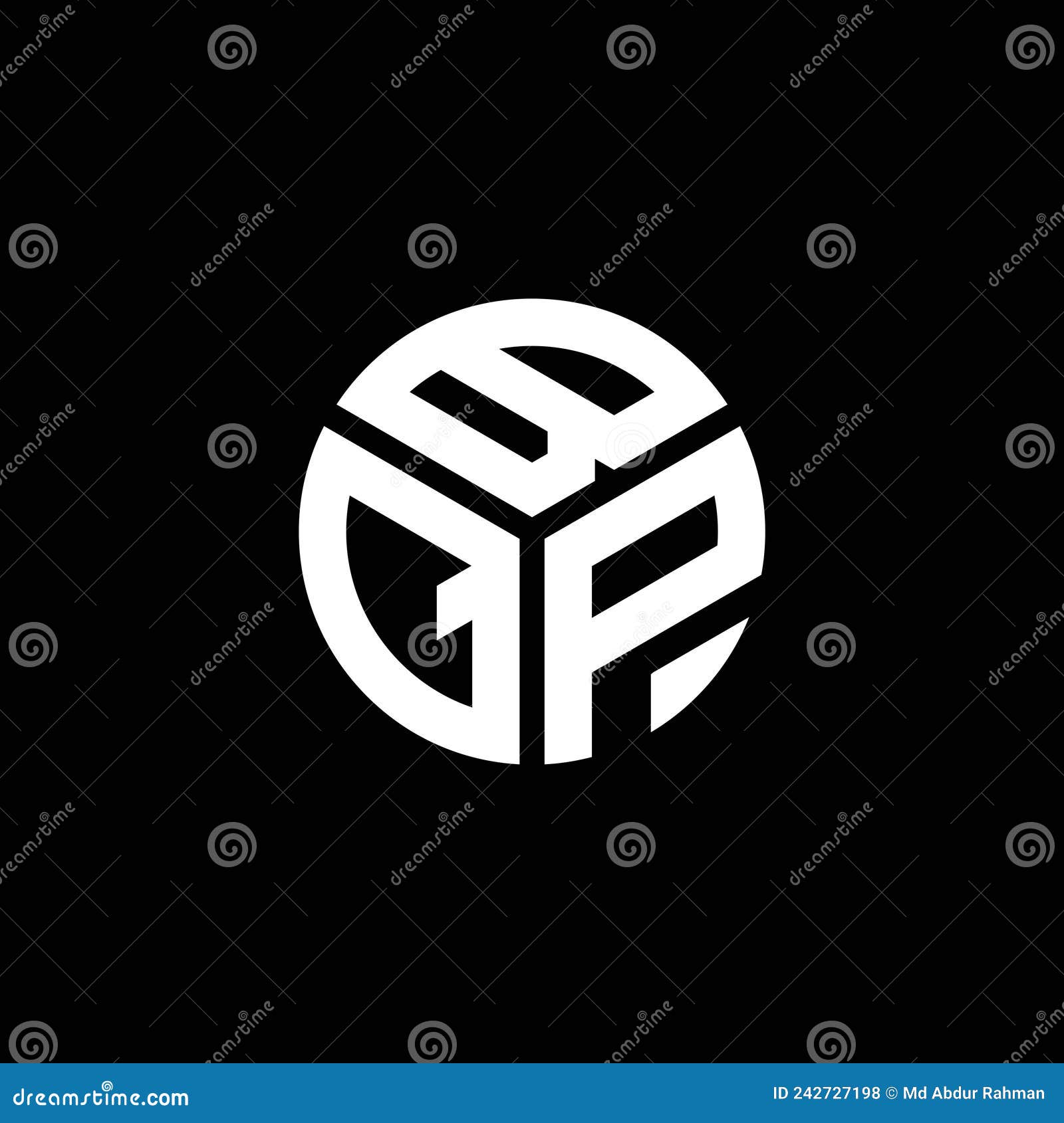 BQP Letter Logo Design On Black Background. BQP Creative Initials ...