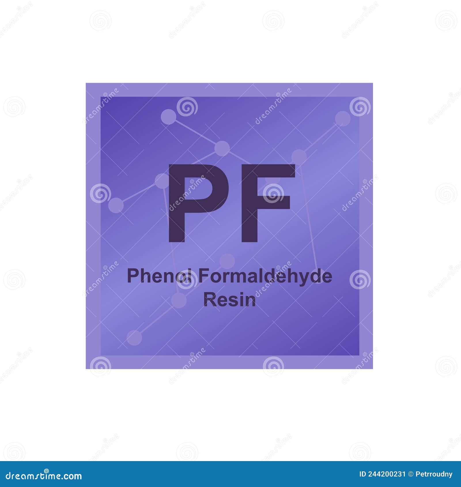 Vector Symbol of Phenol Formaldehyde Resin PF Polymer on the Background ...
