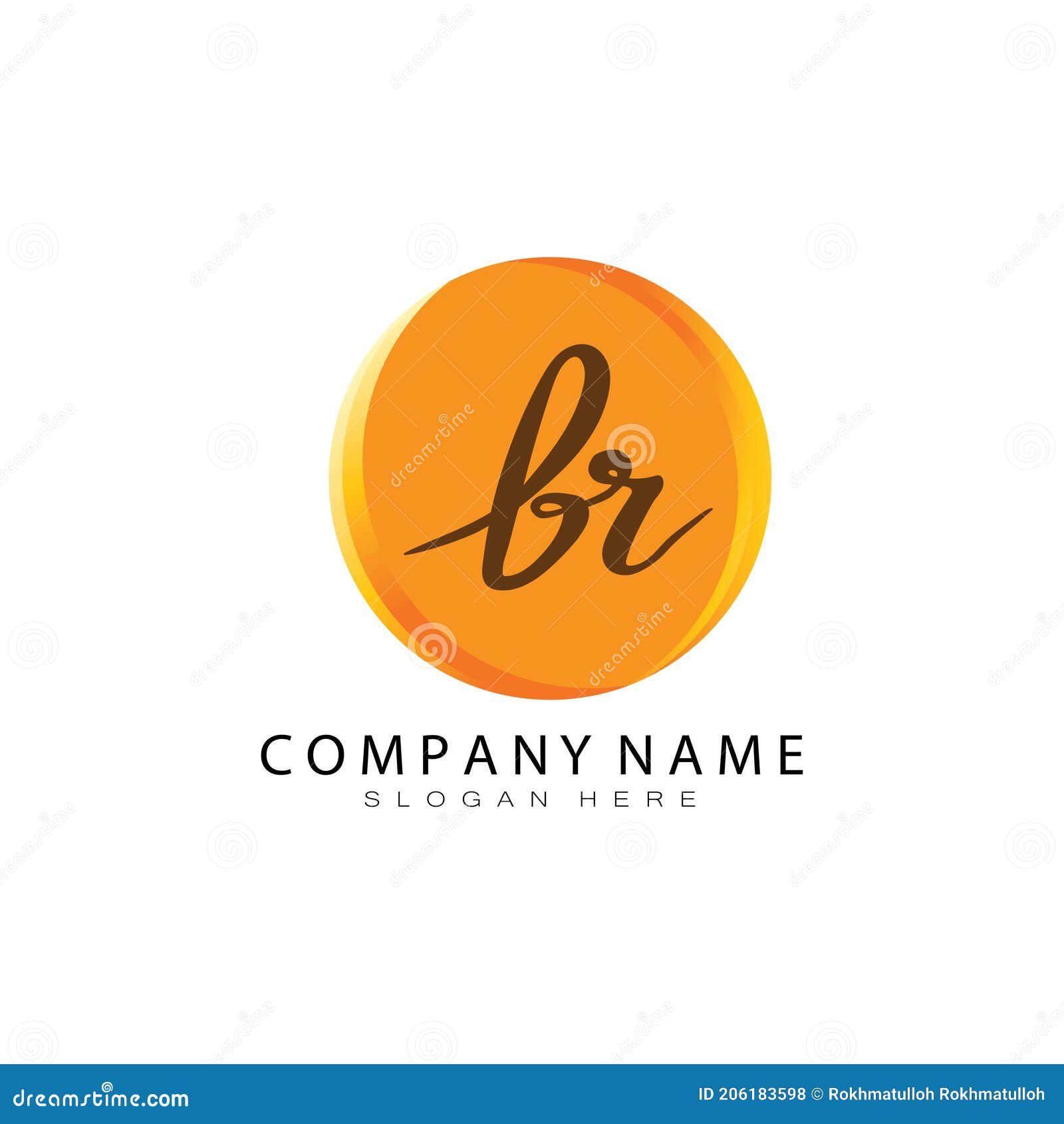 Br Initials Handwritten Design Template Vector Stock Vector ...