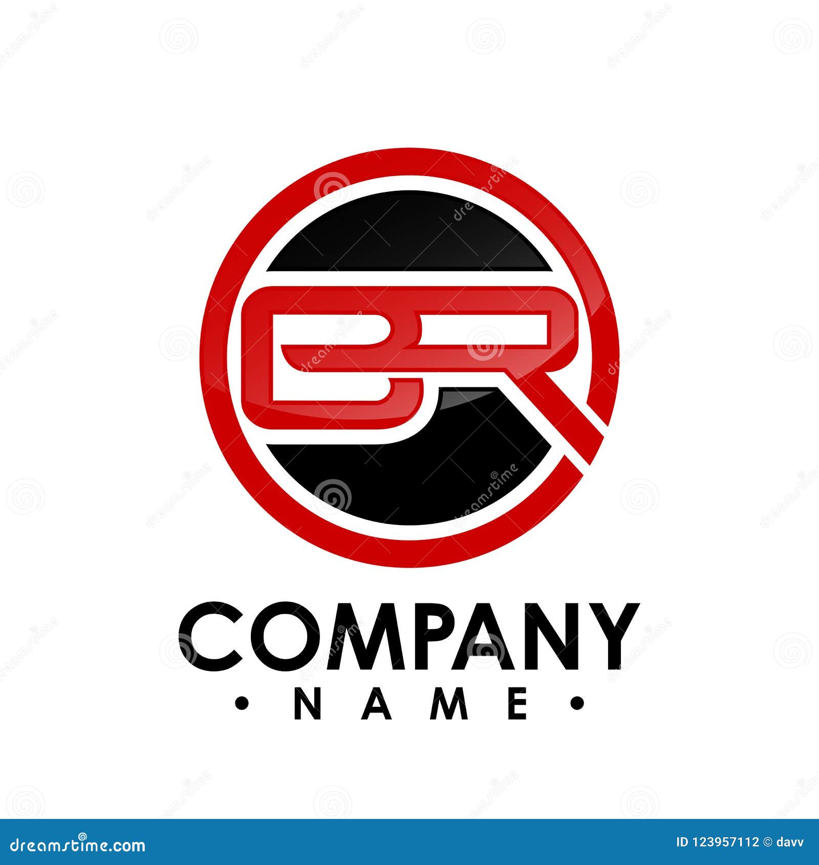 BR Letter with Circle Shape Logo Design Vector Illustration Temp Stock ...