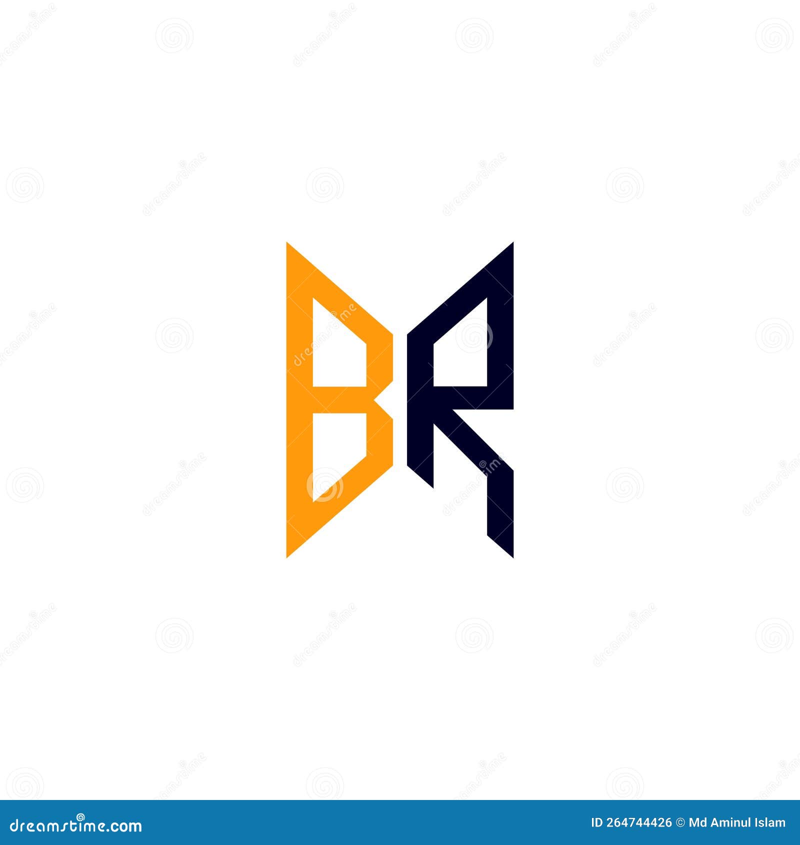 BR Letter Logo Creative Design with Vector Graphic, Stock Vector ...
