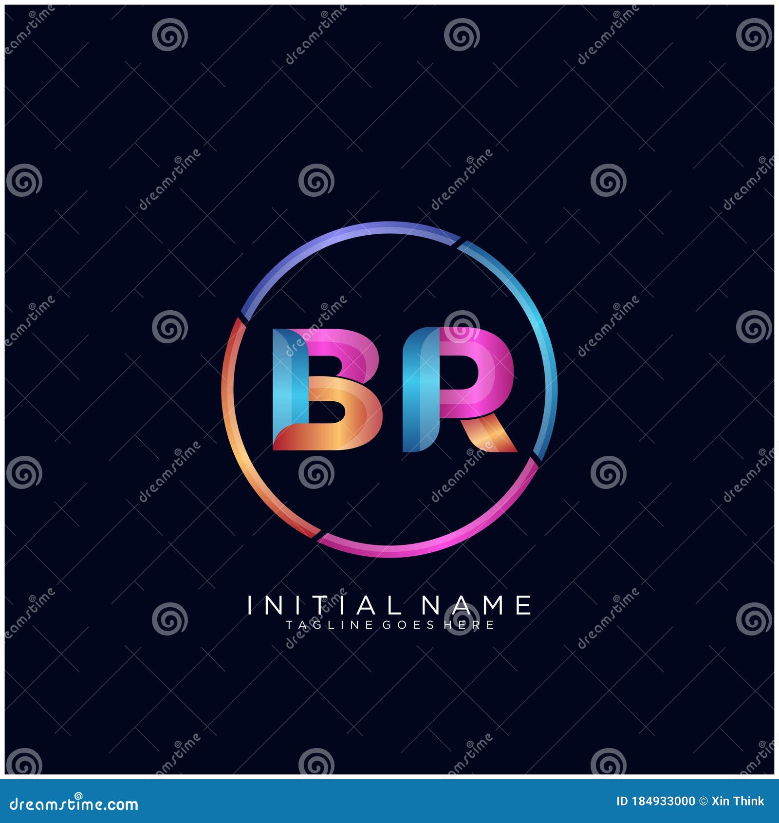BR Letter Logo Icon Design Template Elements Stock Vector ...