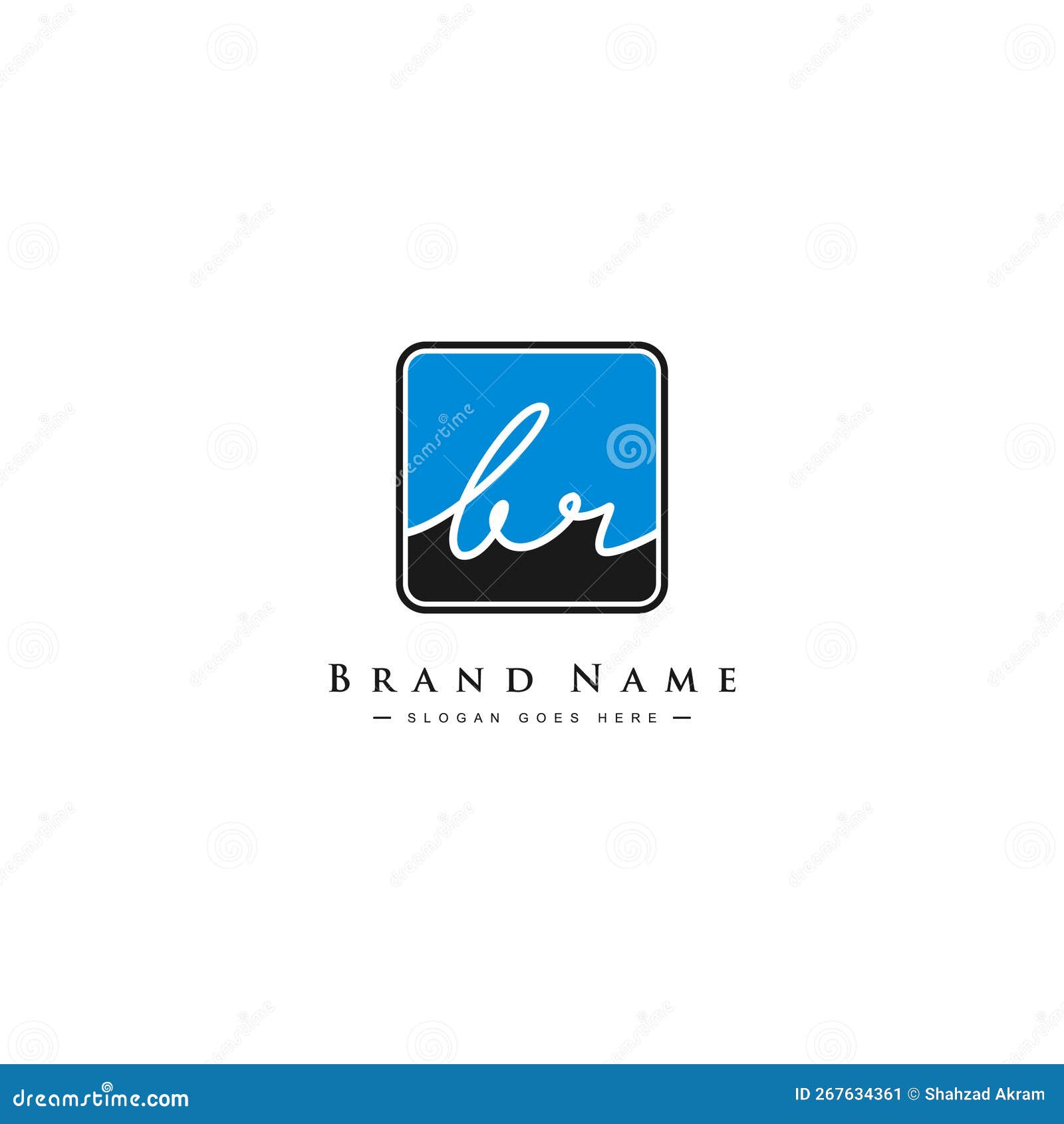 BR Signature Logo - Handwritten Vector Logo Template for BR Alphabet ...