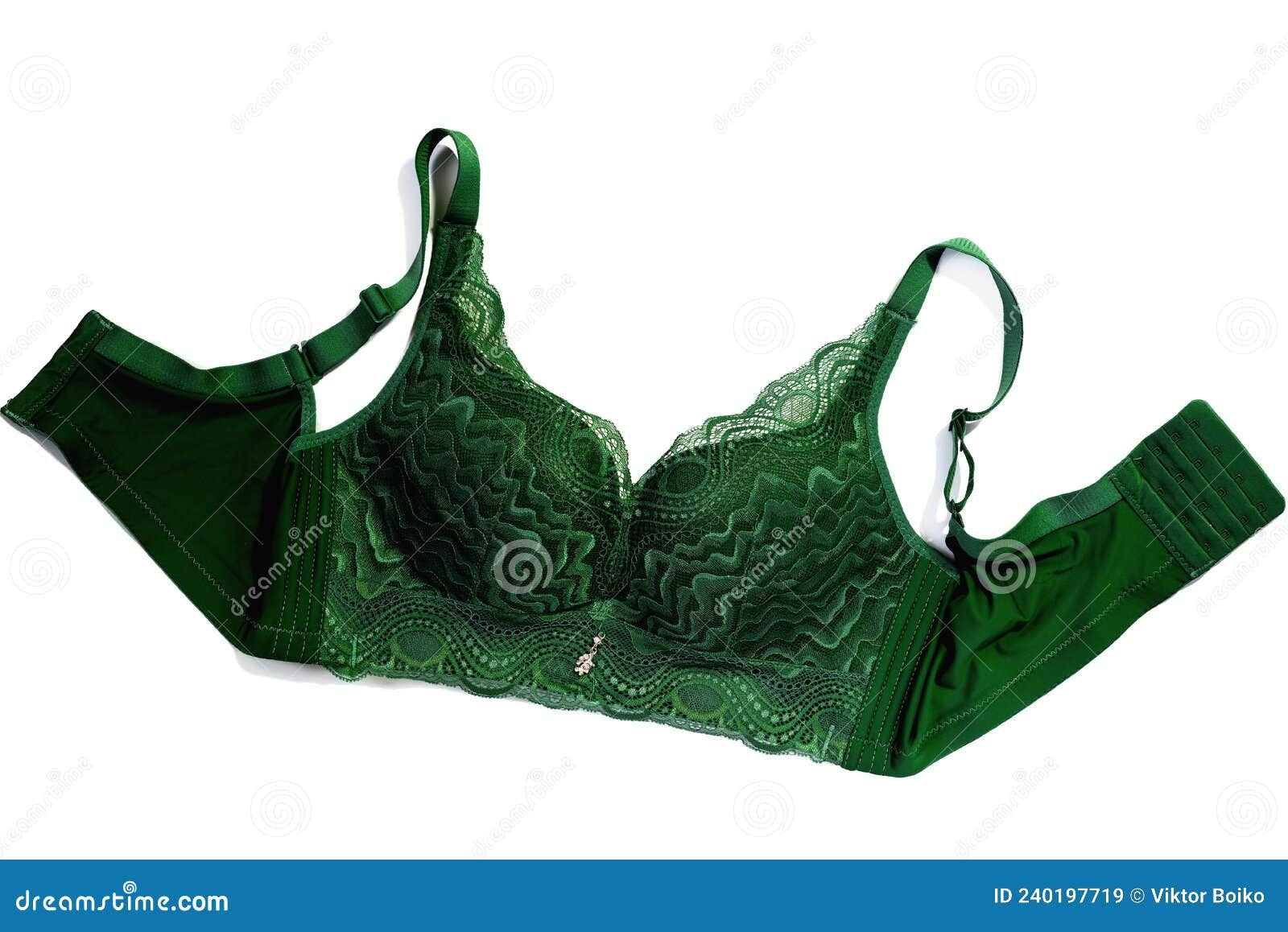 Green Casual Bra with Support Isolated on White Stock Image - Image of ...