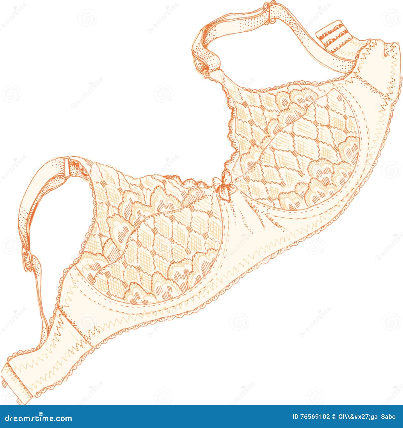 Bra. stock vector. Illustration of beige, intimate, beautiful - 76569102