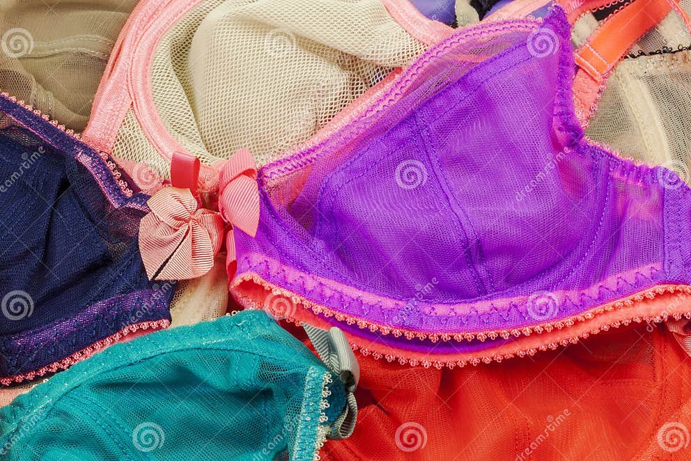 Bra,various Soft and Color Bras on Table Stock Photo - Image of lace ...