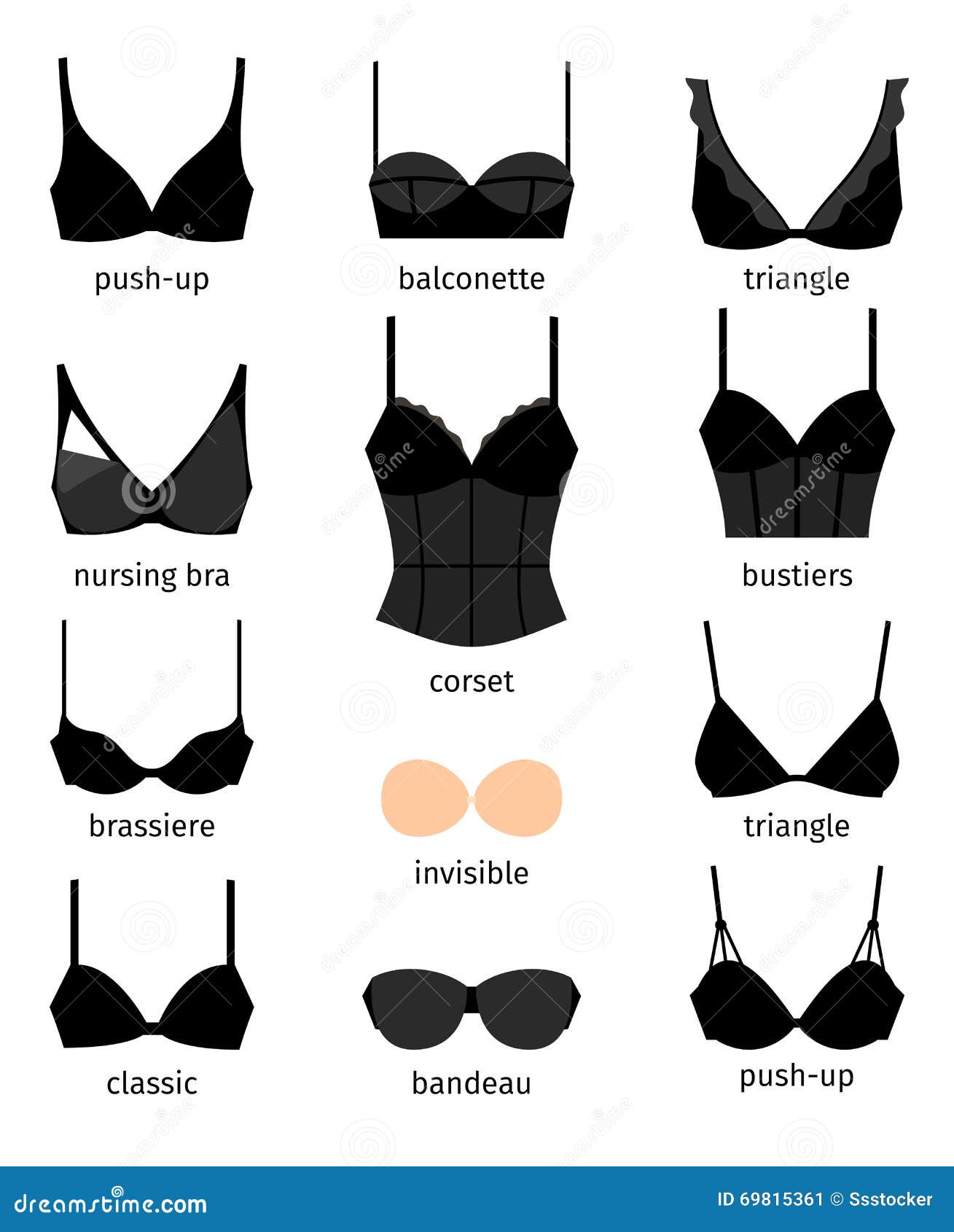 Bra vector icons set stock vector. Illustration of clothes - 69815361