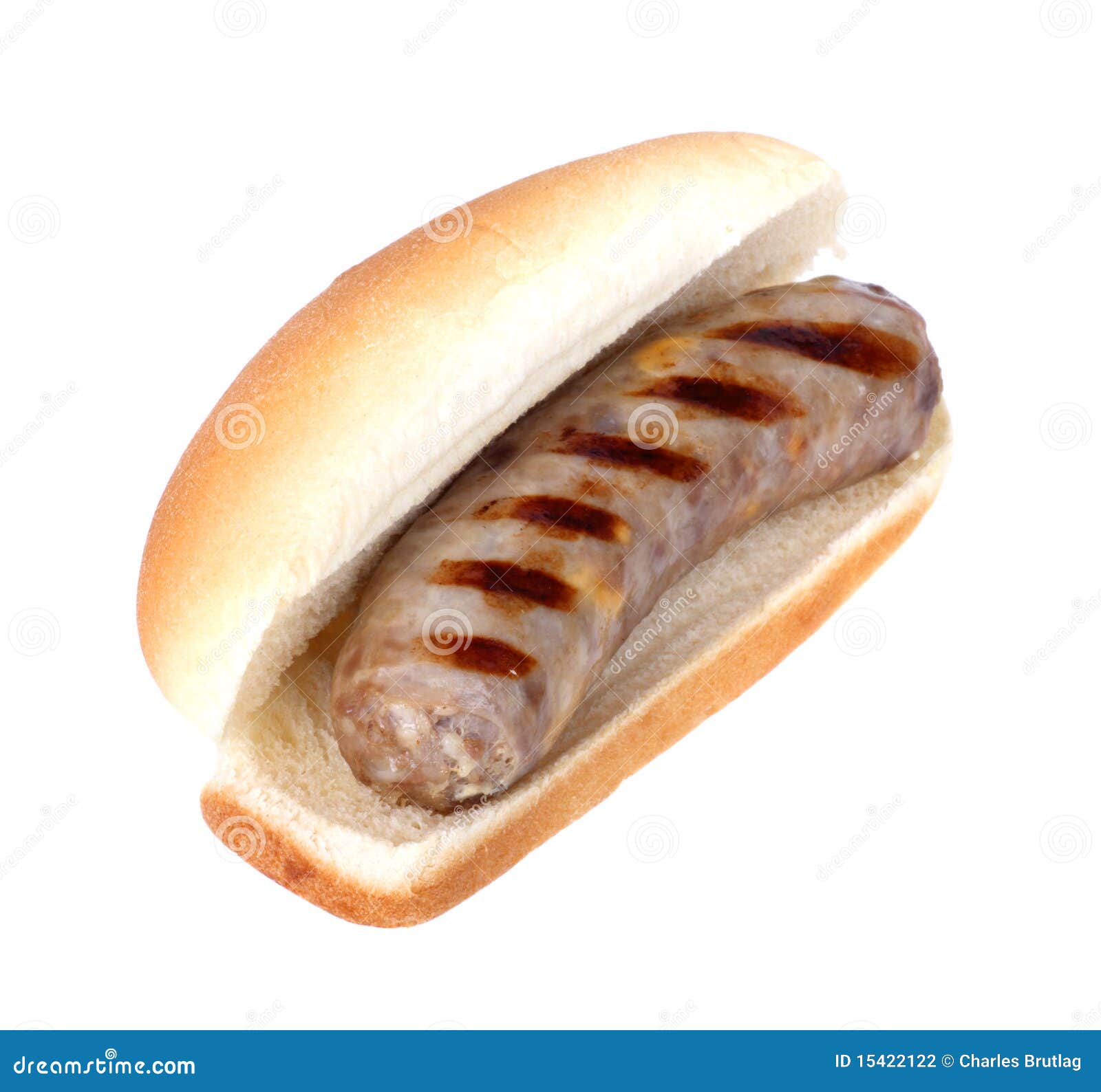 Braadworst op een Broodje stock foto. Image of braadworst - 15422122