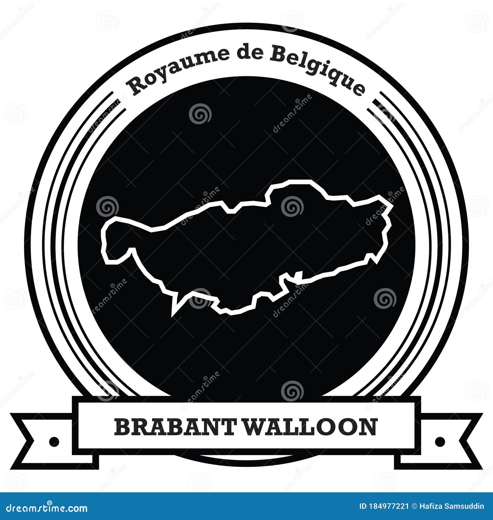 Brabant Walloon Map Label. Vector Illustration Decorative Design ...