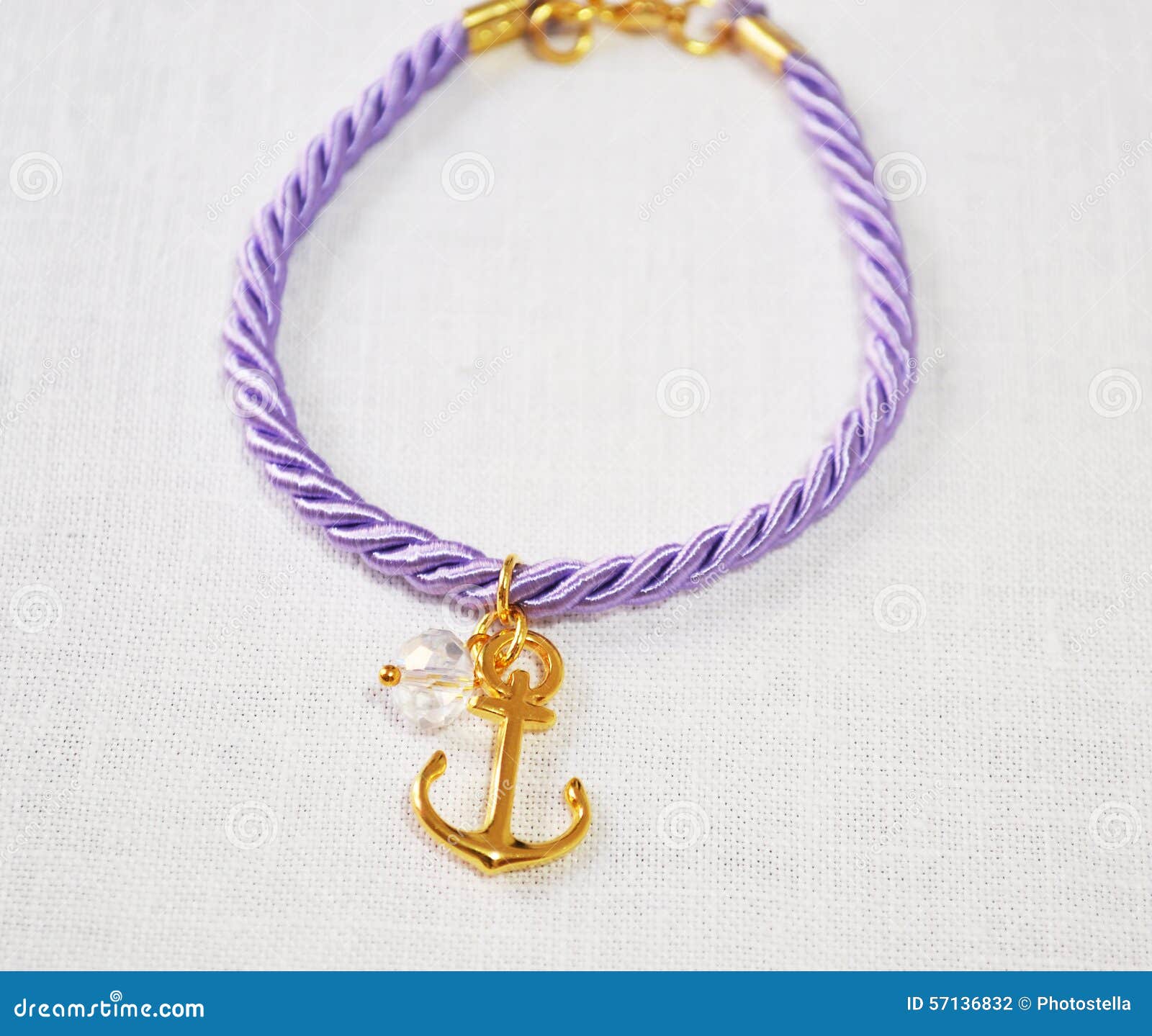 Bracelet with anchor stock photo. Image of fashion, pendant - 57136832