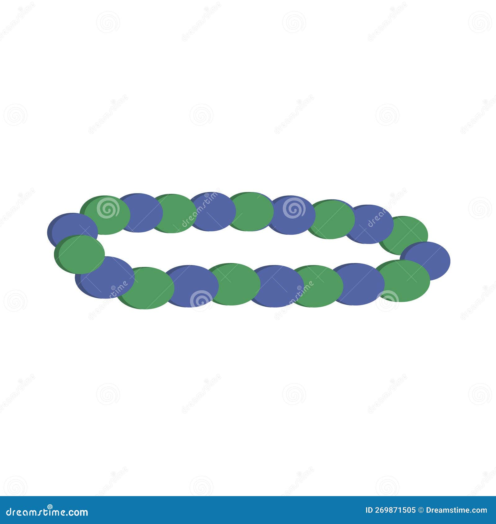 Bracelet Made of Large Beads Flat Vector Stock Vector - Illustration of ...