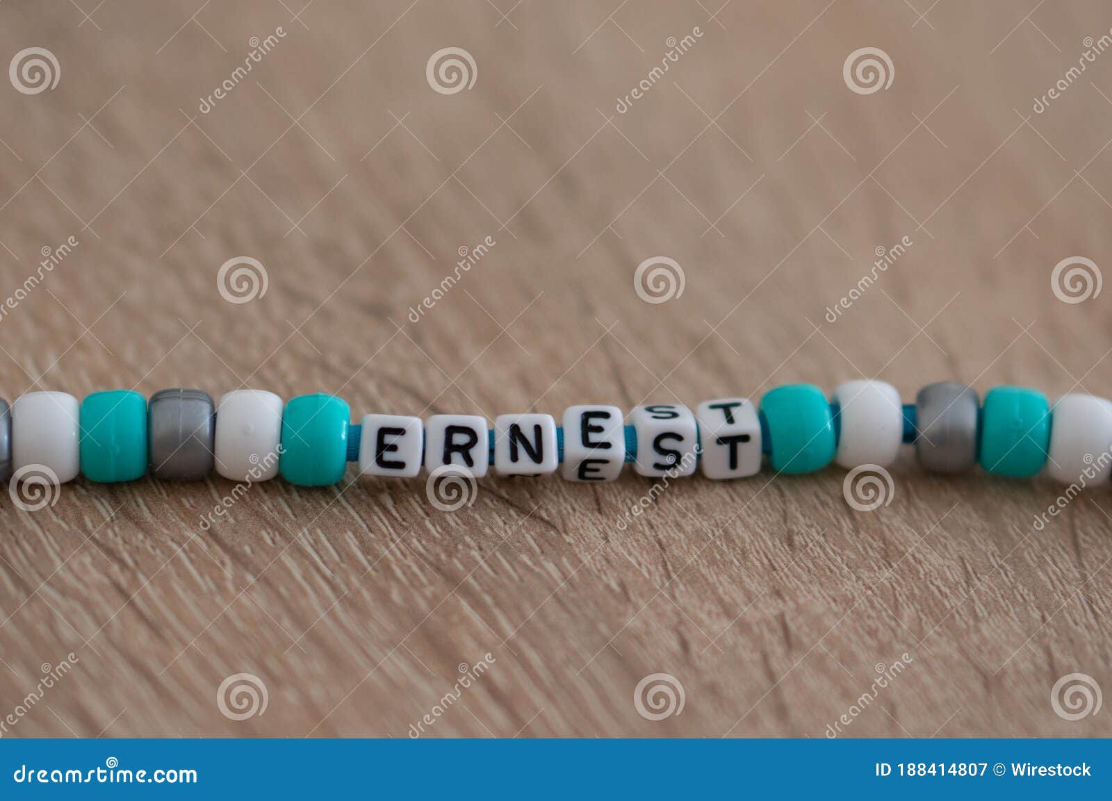 Bracelet with the Name Ernest Stock Image - Image of soft, color: 188414807