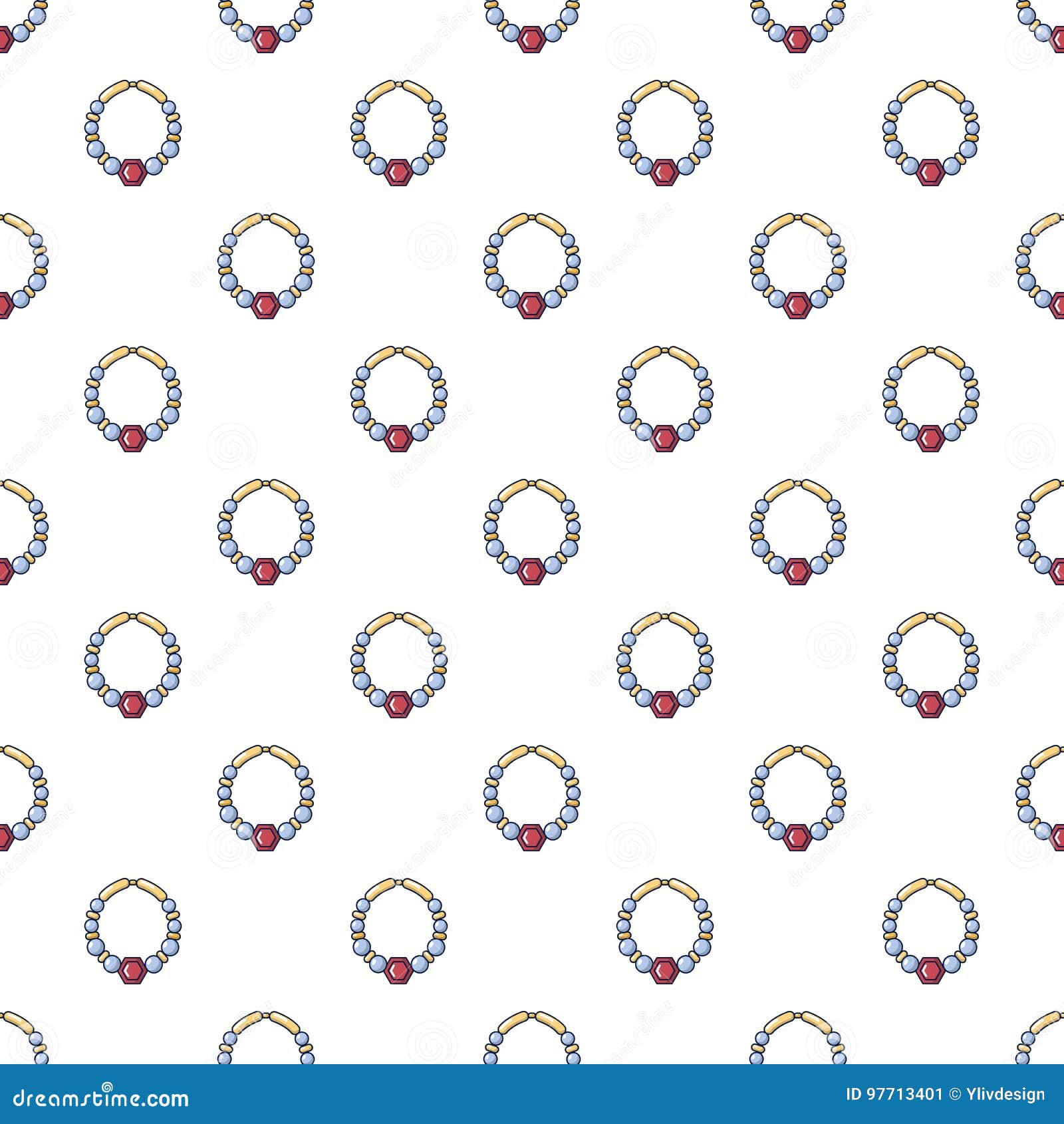 Bracelet with Ruby Pattern Seamless Stock Vector - Illustration of ...