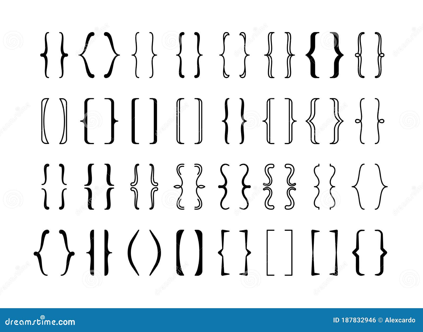 Braces Calligraphic Large Set. Decorative Frames Curly Ornament Words ... Braces Calligraphic Large Set. Decorative Frames Curly Ornament Words ...