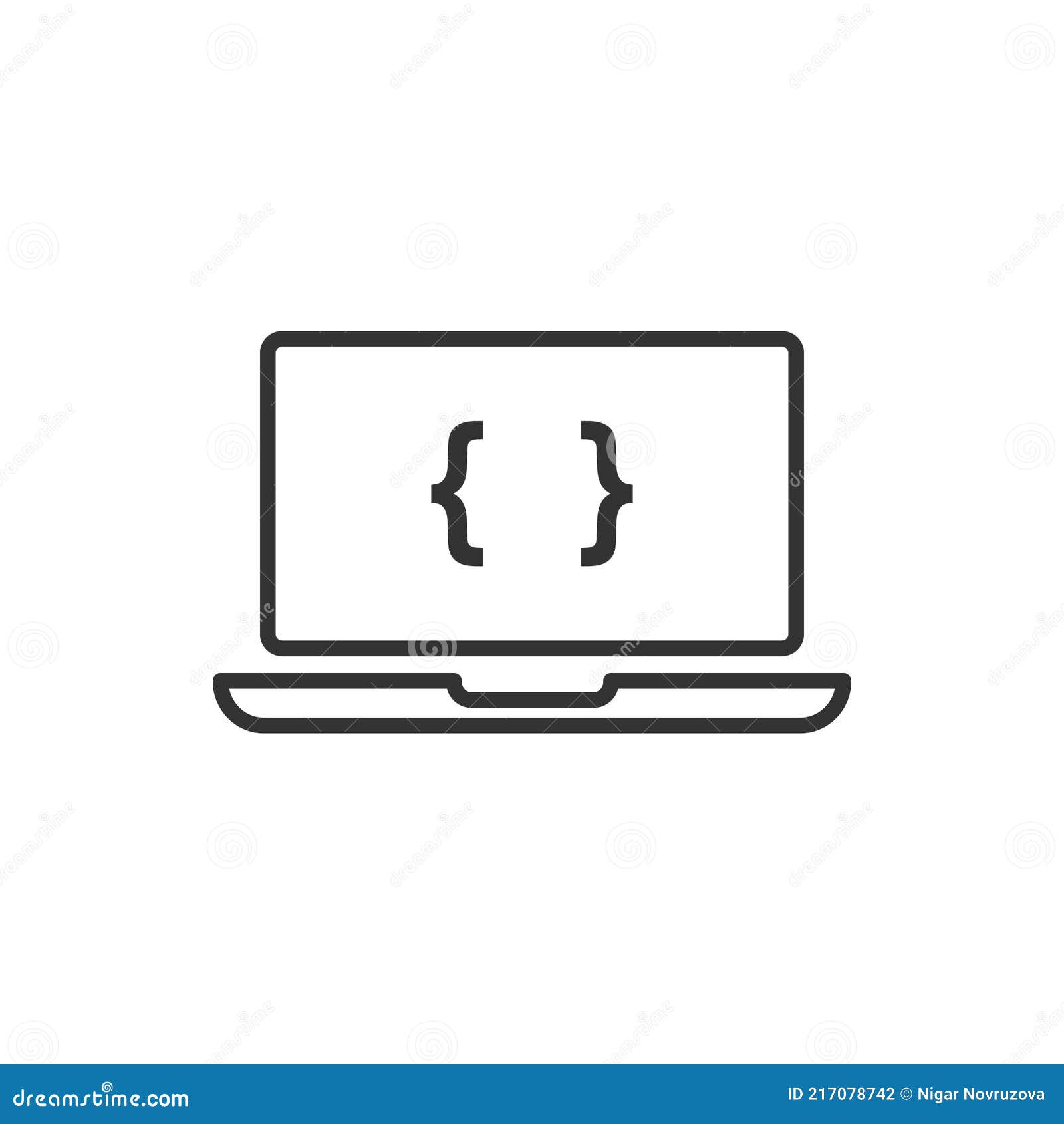 Braces Character Isolated Icon on Computer Monitor Stock Vector ...