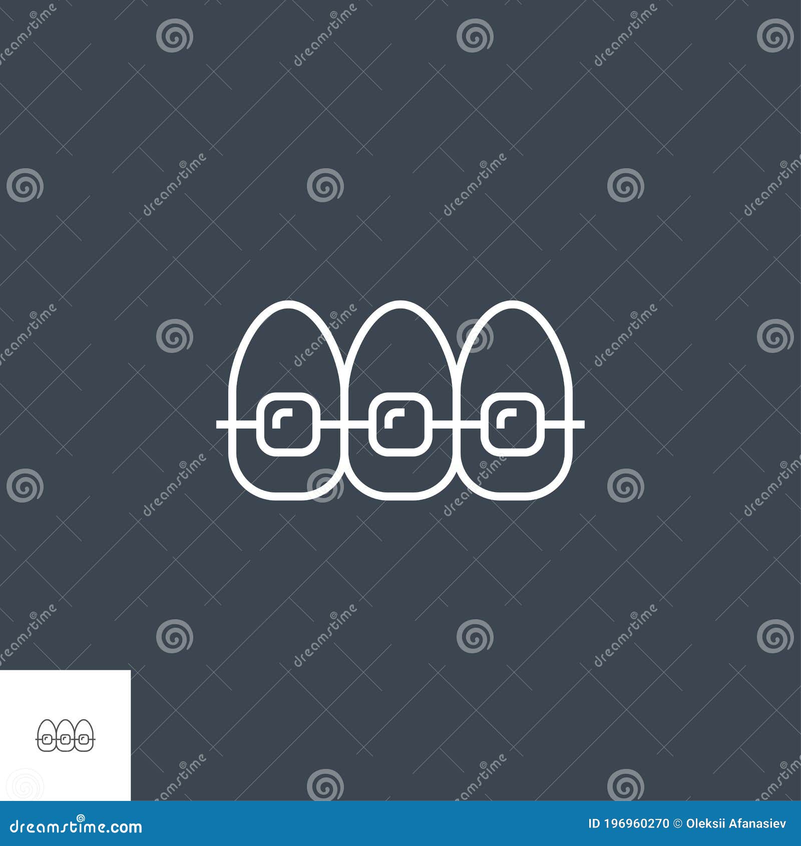 Braces Line Icon, International Dentist Day Concept, Orthodontic Braces ...