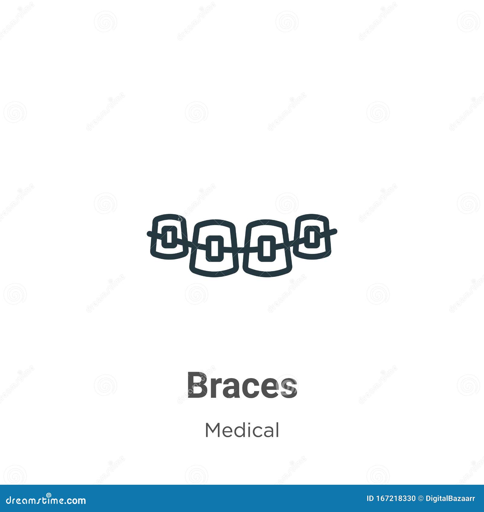 Braces Outline Vector Icon. Thin Line Black Braces Icon, Flat Vector Simple Element Illustration ...