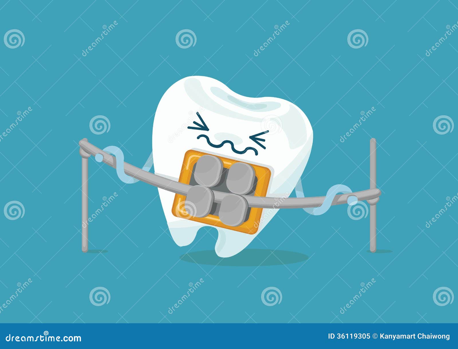 Braces tooth stock vector. Illustration of medical, toothpaste - 36119305
