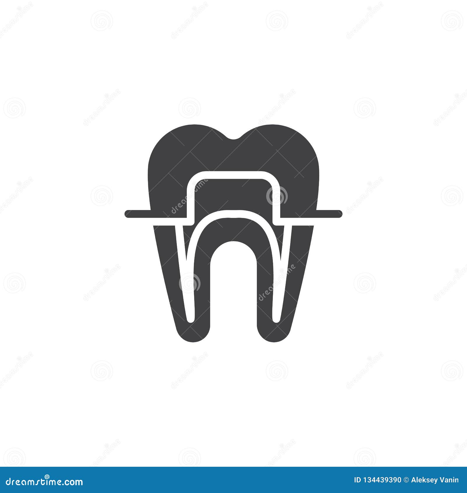 Braces tooth vector icon stock vector. Illustration of symbol - 134439390