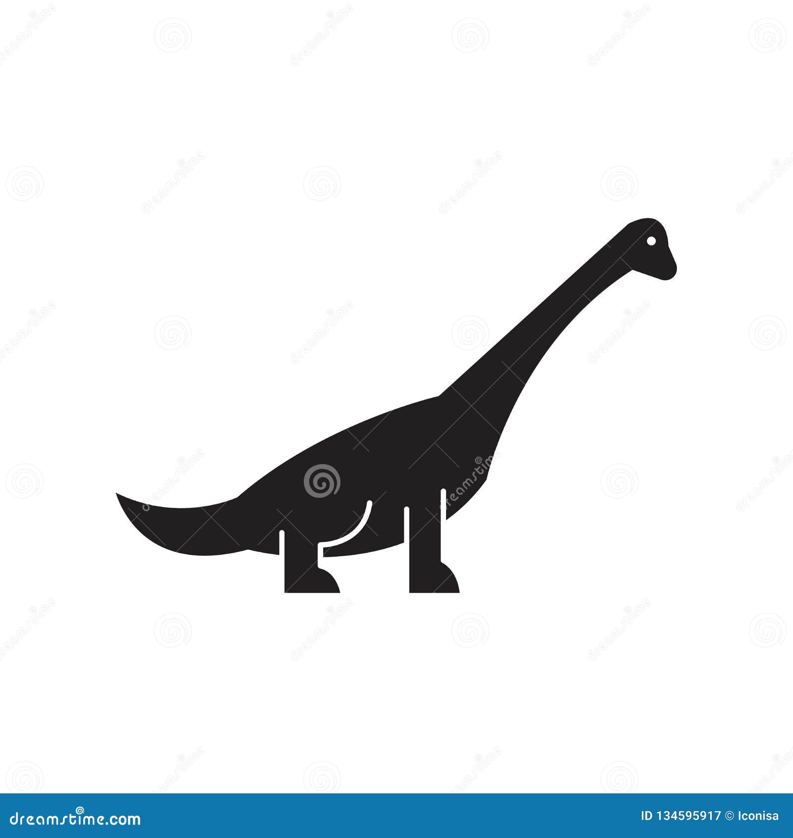 Brachiosaurus Black Vector Concept Icon. Brachiosaurus Flat ...