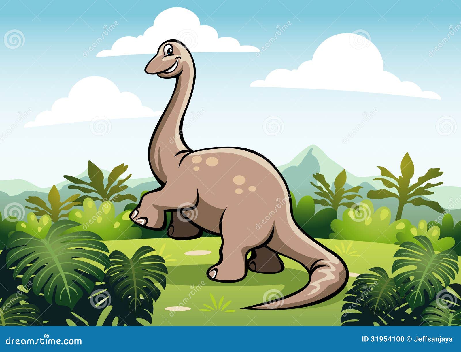Brachiosaurus Vector Illustration | CartoonDealer.com #31954100