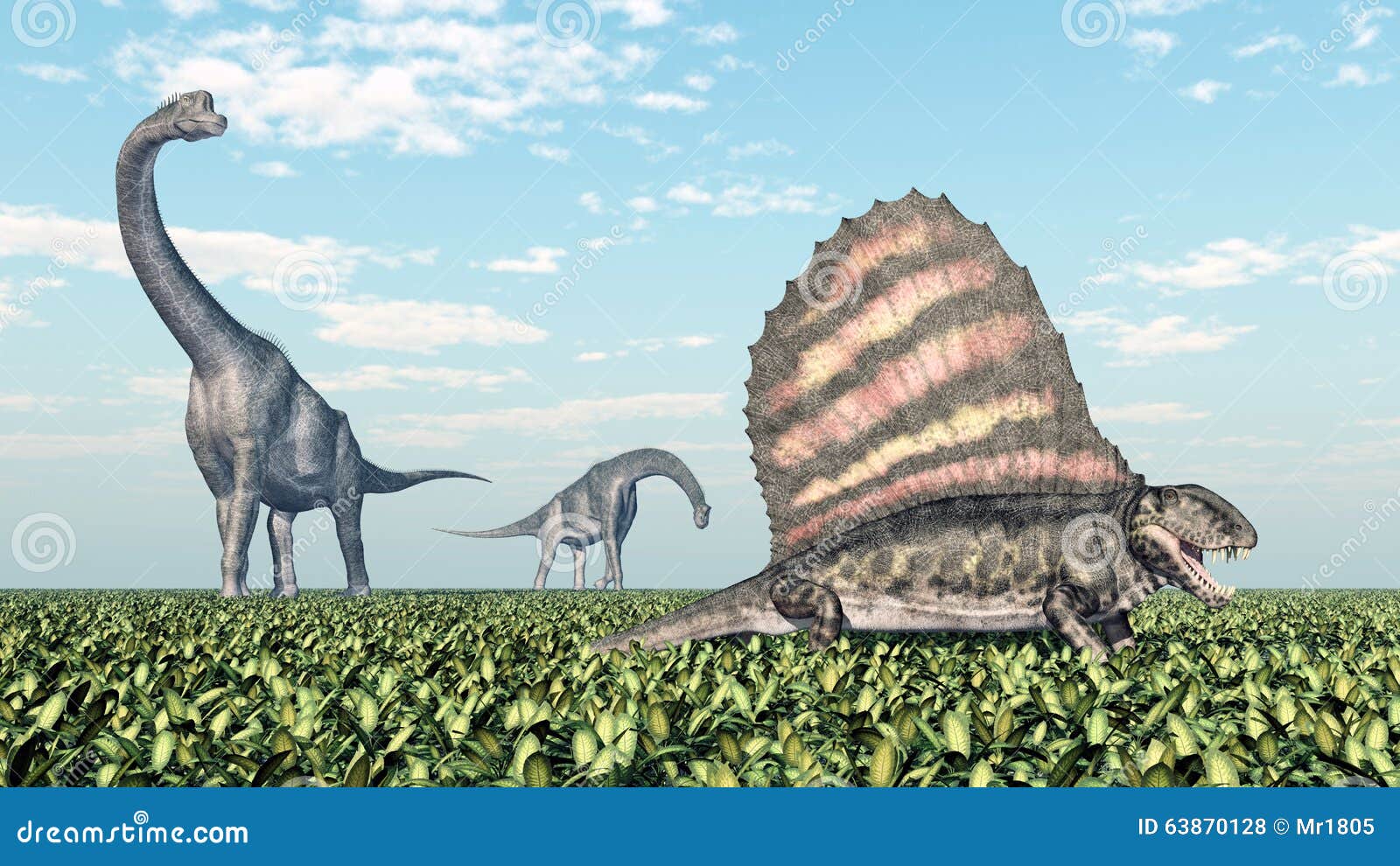Pelycosaur Dimetrodon In A Landscape Stock Illustration | CartoonDealer ...