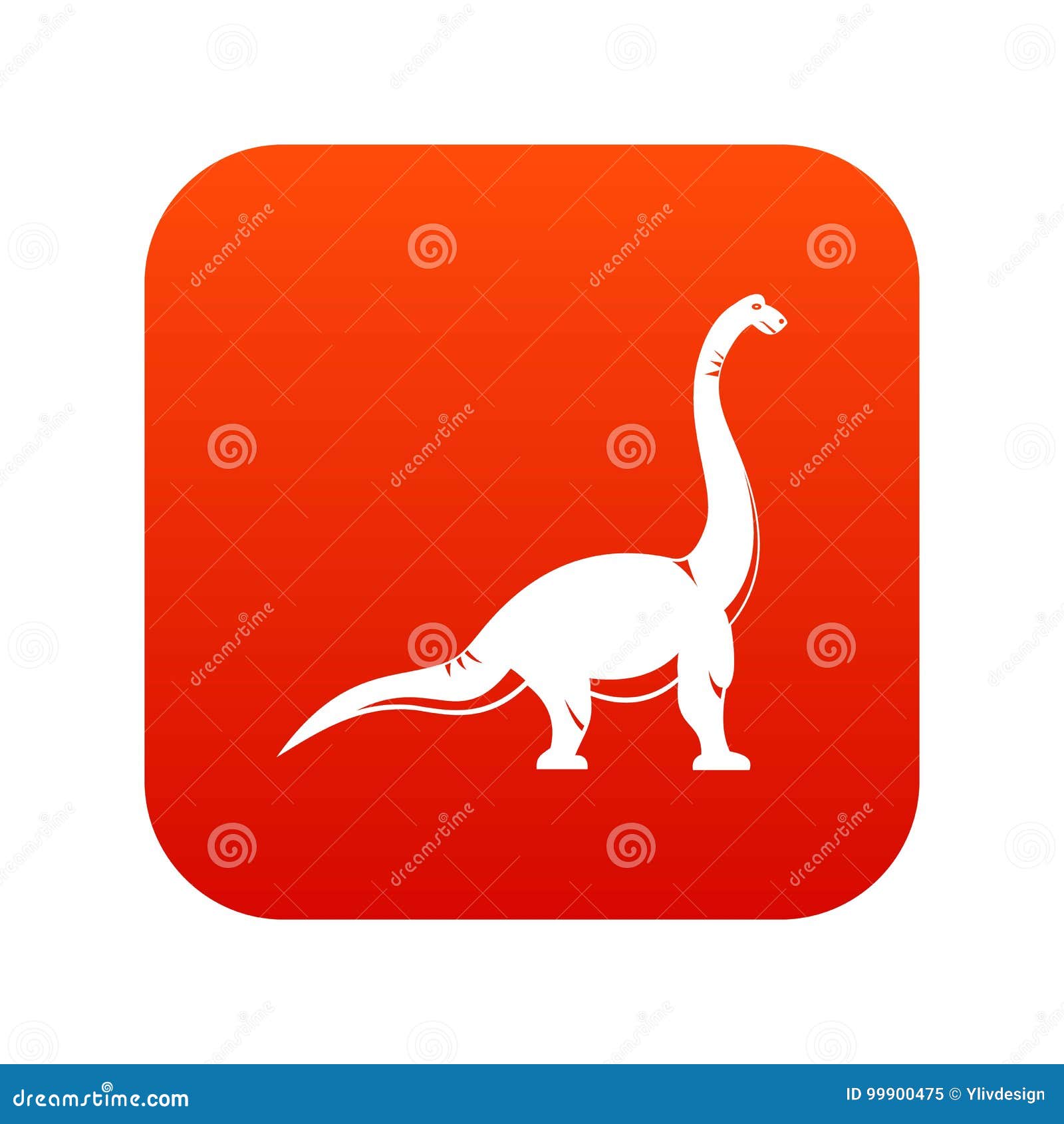 Brachiosaurus Dinosaur Icon Digital Red Stock Vector - Illustration of ...