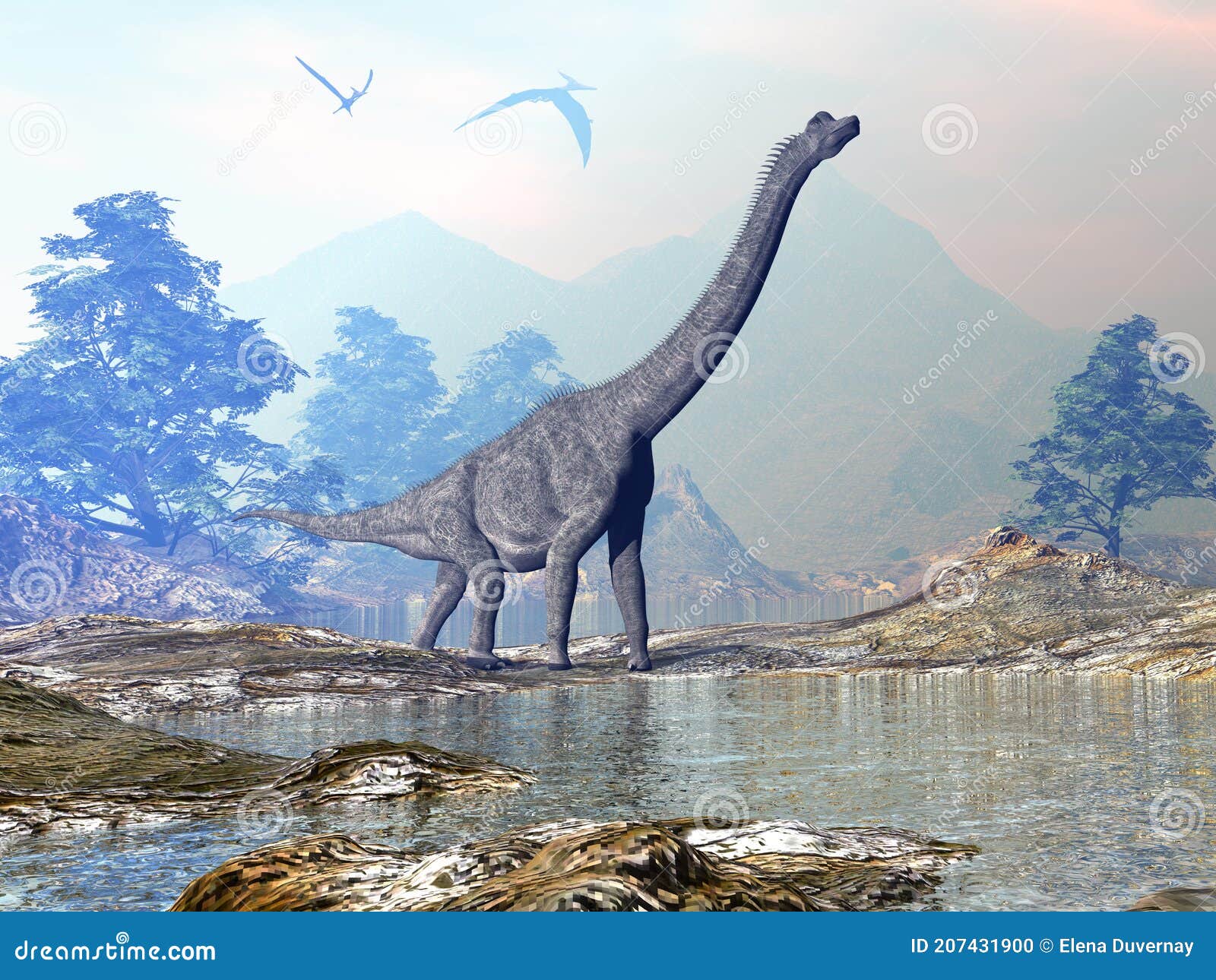 Brachiosaurus Walking On Green Background. Jurassic World Dinosaurs ...