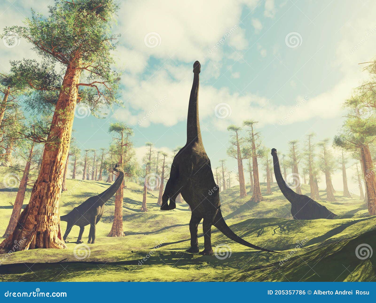 Brachiosaurus Valley Stock Photo | CartoonDealer.com #153923436