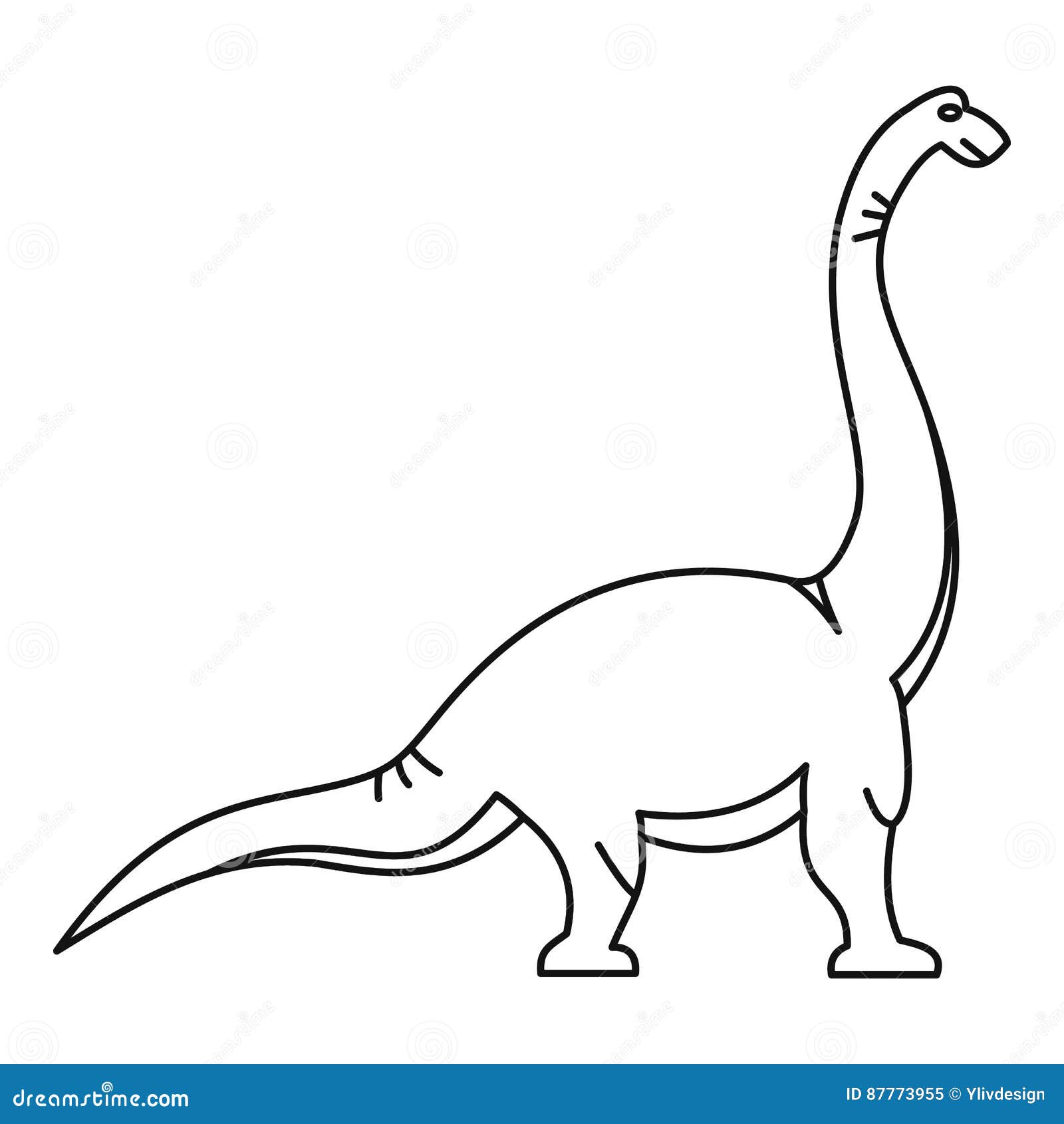 Brachiosaurus Icon, Outline Style Stock Vector - Illustration of ...