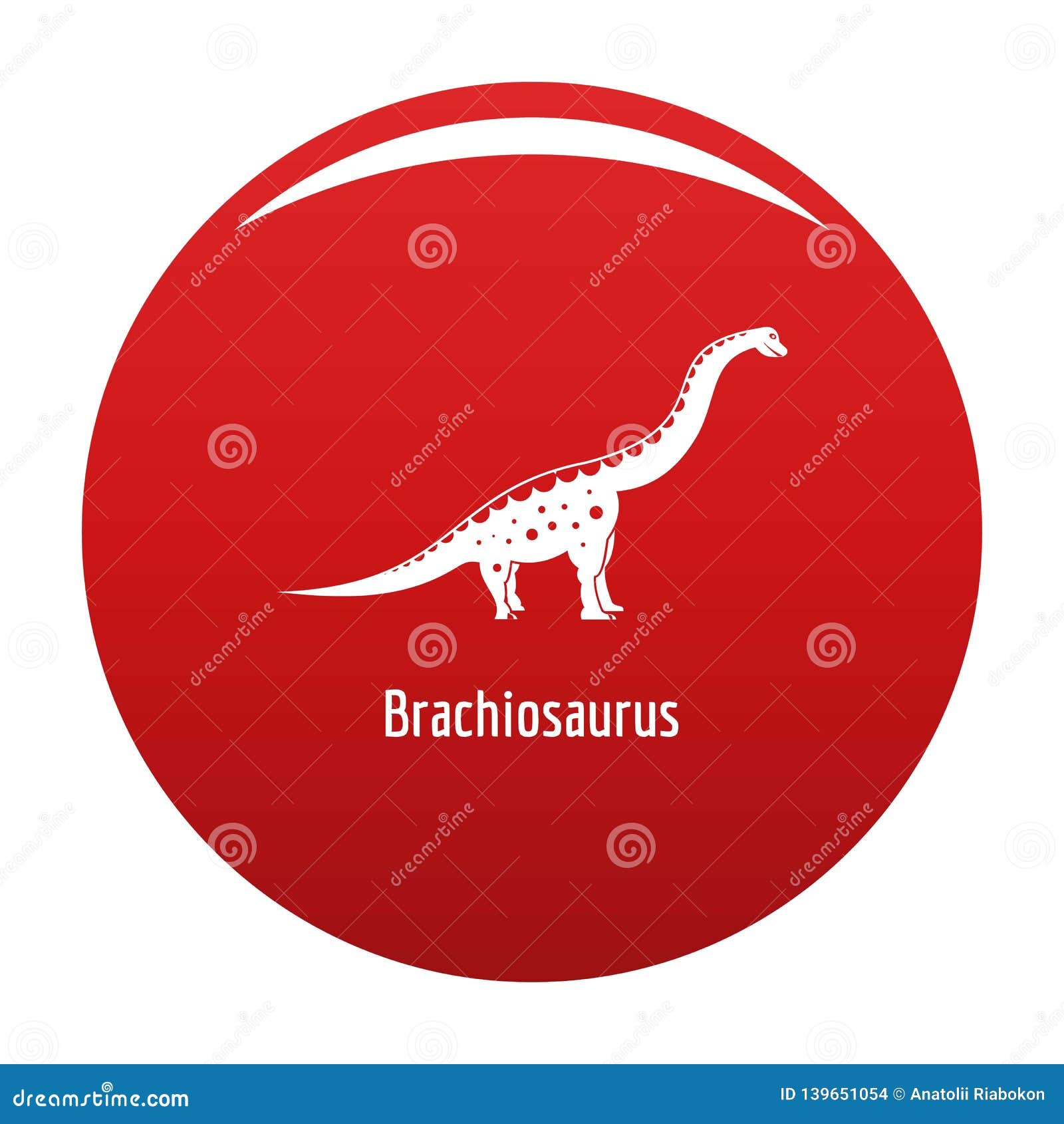 Brachiosaurus Icon Vector Red Stock Vector - Illustration of logo ...