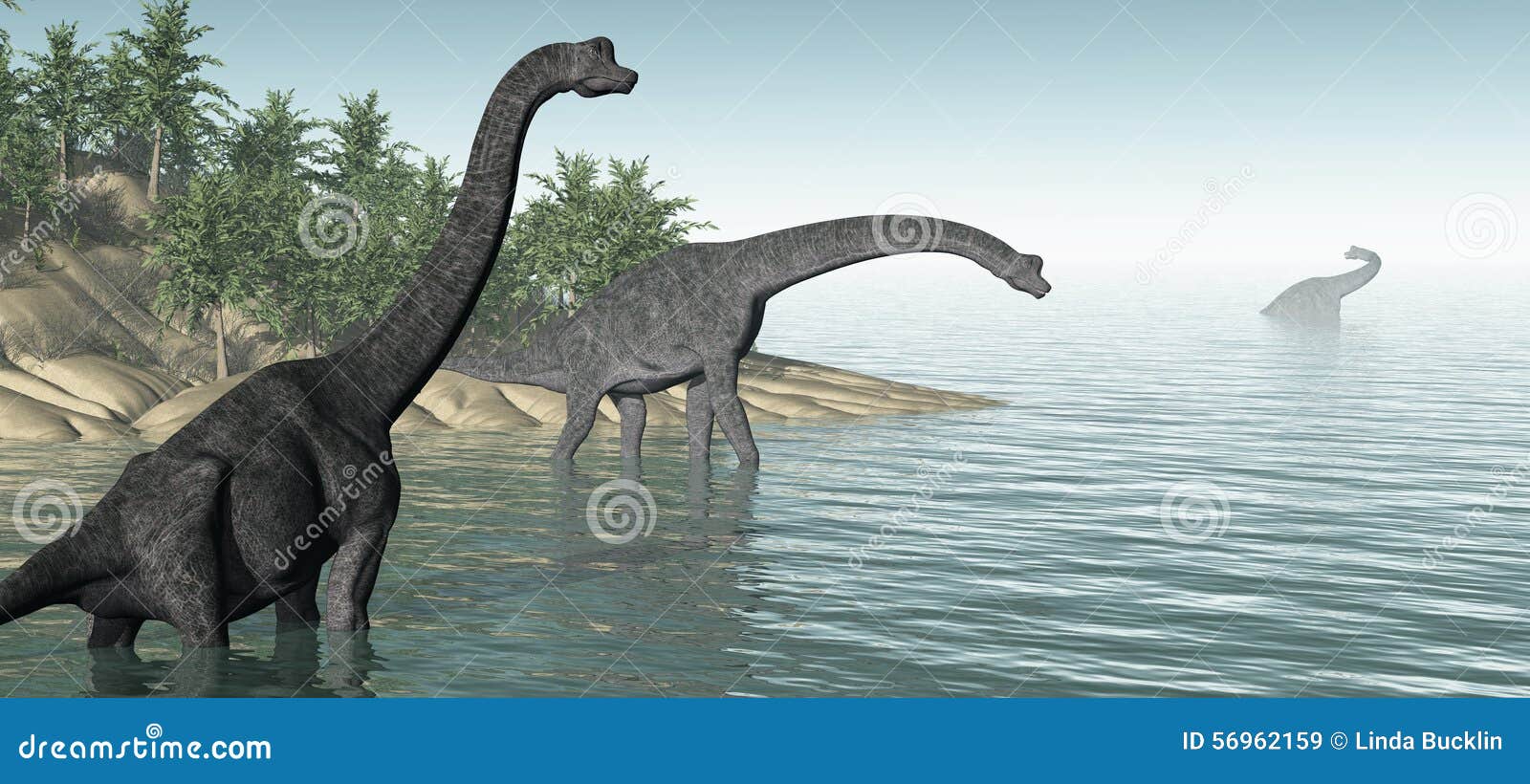 Brachiosaurus Panorama stock illustration. Illustration of environment ...