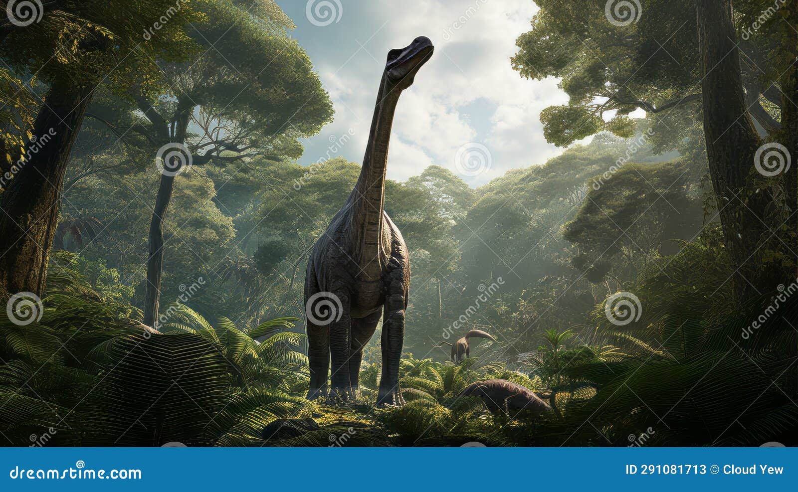 Brachiosaurus in Prehistoric Forest Stock Illustration - Illustration ...