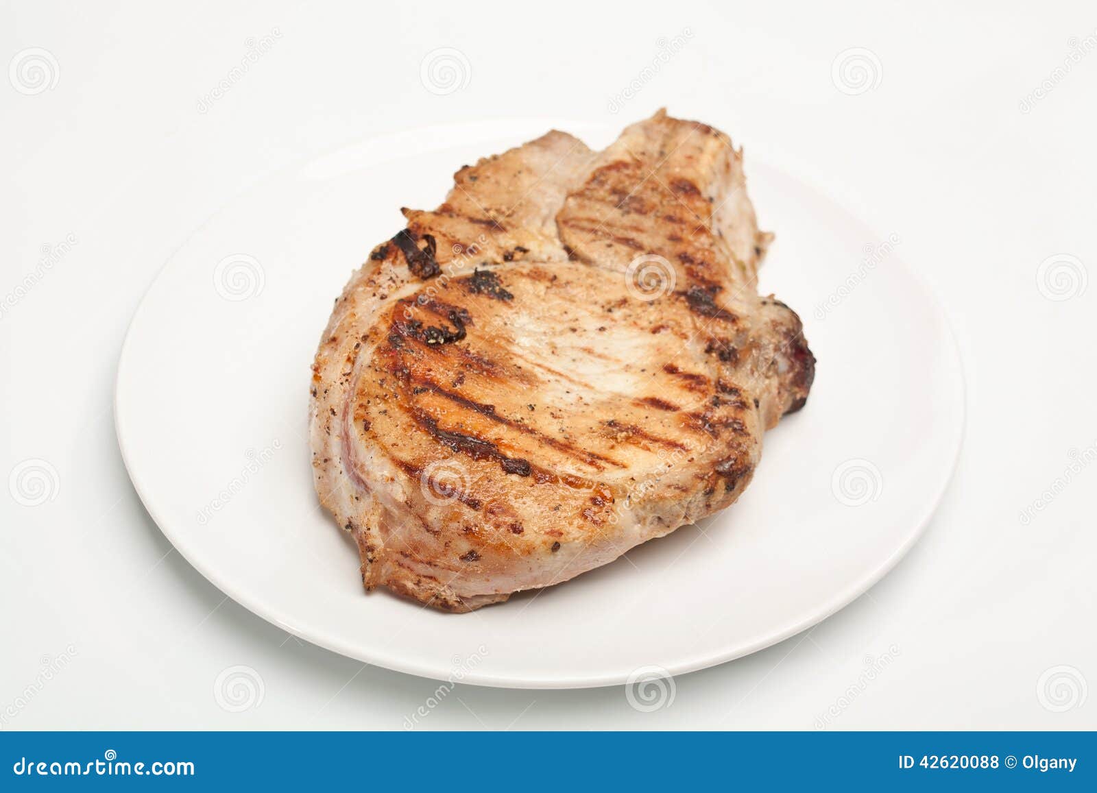 Braciola di maiale cotta fotografia stock. Immagine di piatto - 42620088
