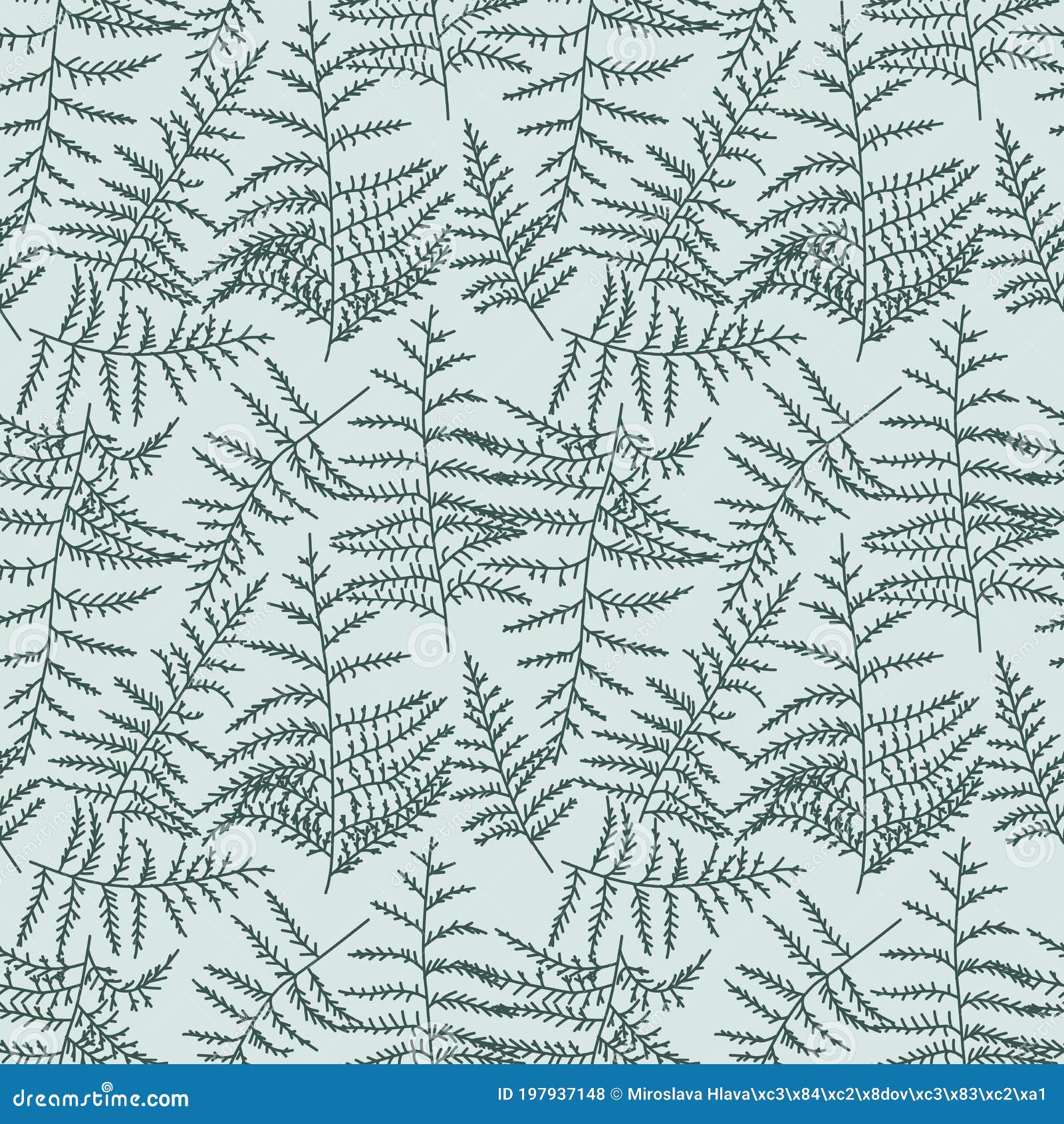 Bracken seamless pattern stock vector. Illustration of botanic - 197937148
