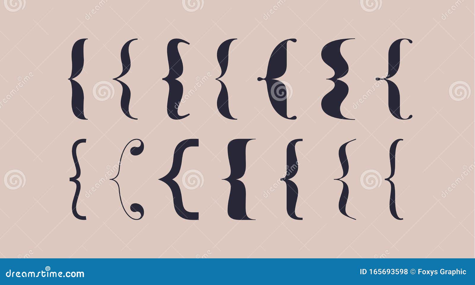 Bracket Curly. Shapes Of Parenthesis. Brace For Edit And Calligraphy ...