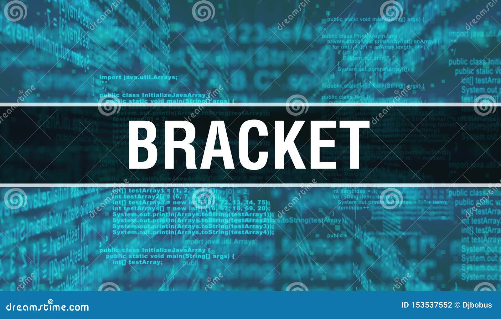 Bracket With Digital Java Code Text Bracket And Computer Software Coding Vector Concept Stock