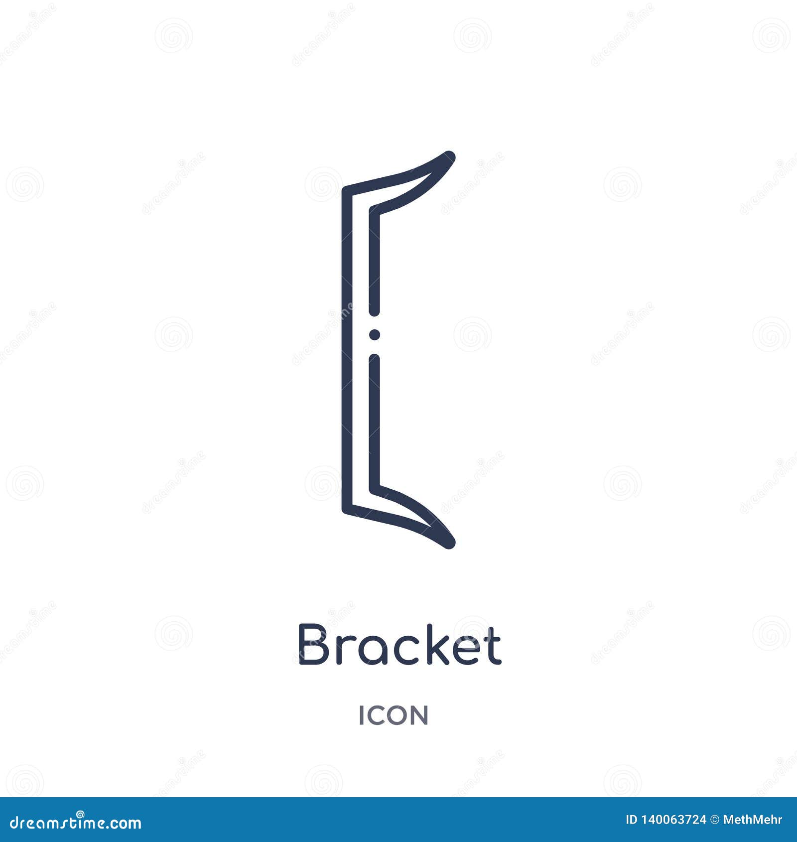 Bracket Icon from Music and Media Outline Collection. Thin Line Bracket ...