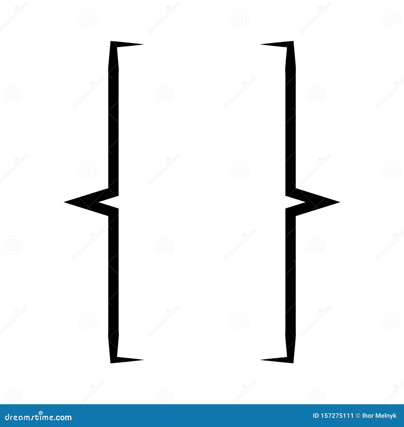 Bracket icon. Web stock vector. Illustration of front - 157275111