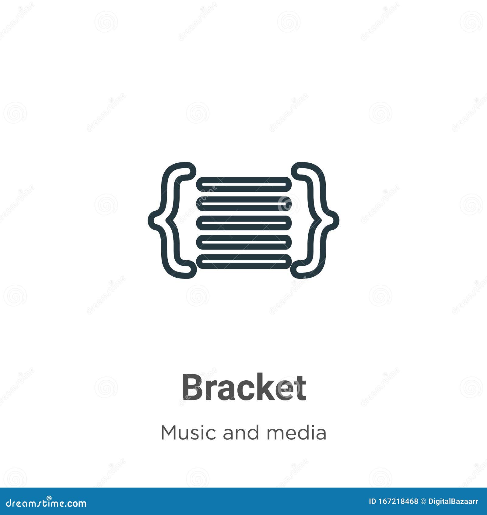 Bracket Outline Vector Icon. Thin Line Black Bracket Icon, Flat Vector ...