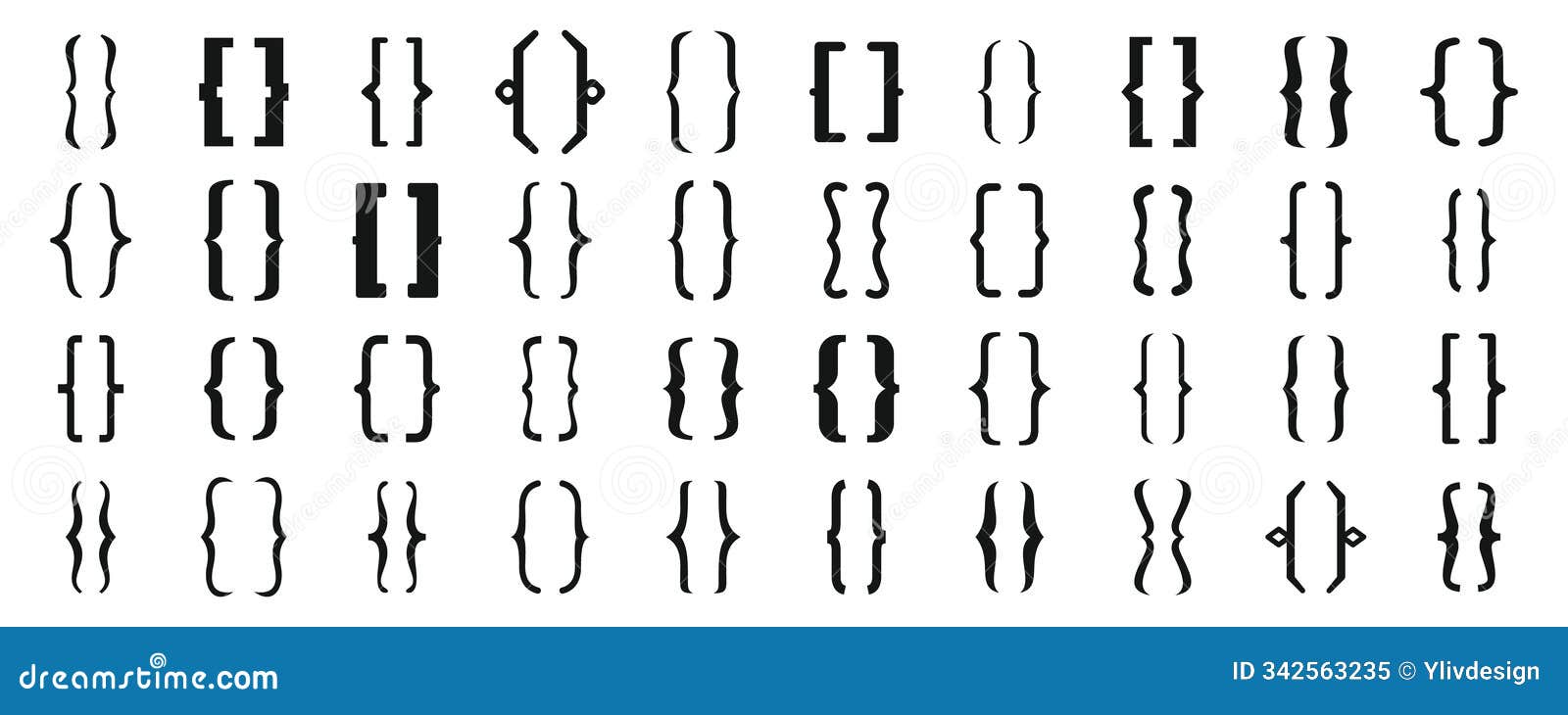 Bracket Parenthesis Vector. Linear Shape Icon For Text. Typographic ...