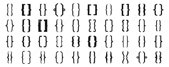 Bracket Parenthesis Icons Set. Different Types of Brackets and ...